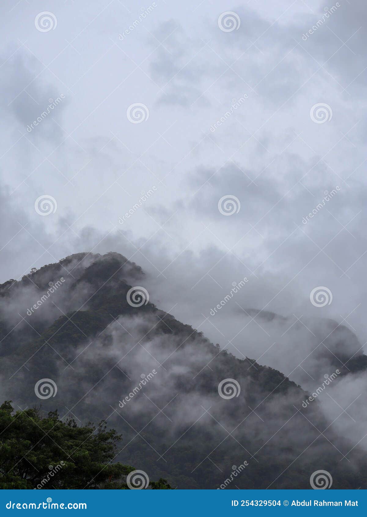 Cloud Over the Mountain after Raining Stock Photo - Image of heavy ...