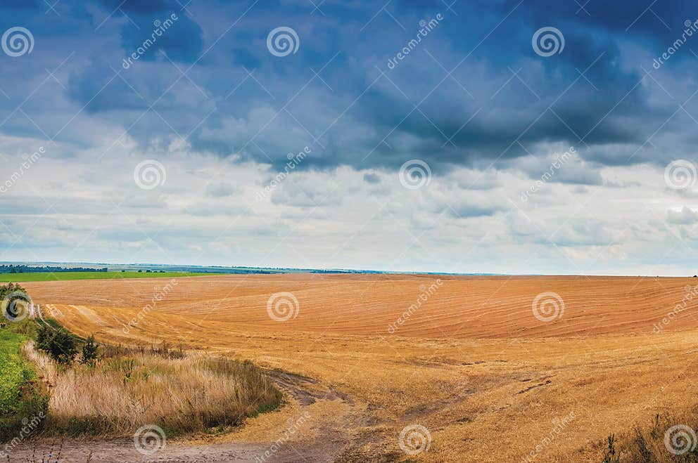 Cloud Over Field after Harvest Under a Dramatic Cloudy Sky, the End of ...