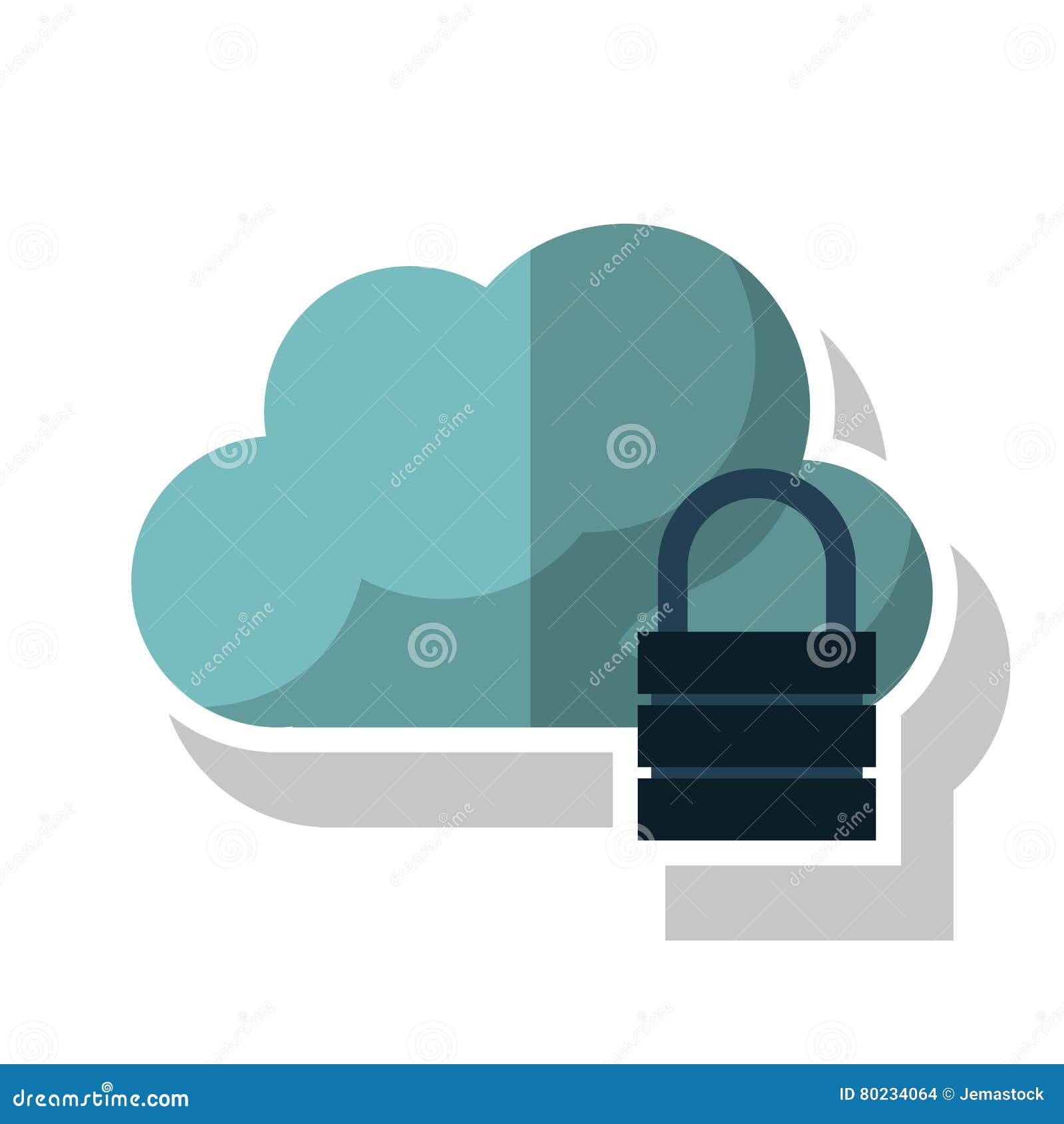 Cloud with padlock design stock vector. Illustration of electronic ...