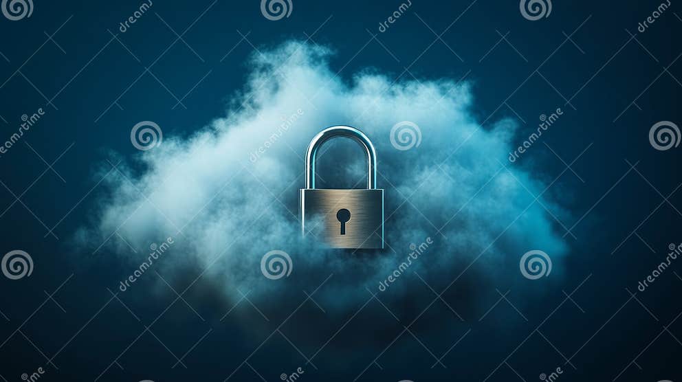 Cloud with Padlock Symbolizing Data Security in the Digital World Stock Image - Image of ...