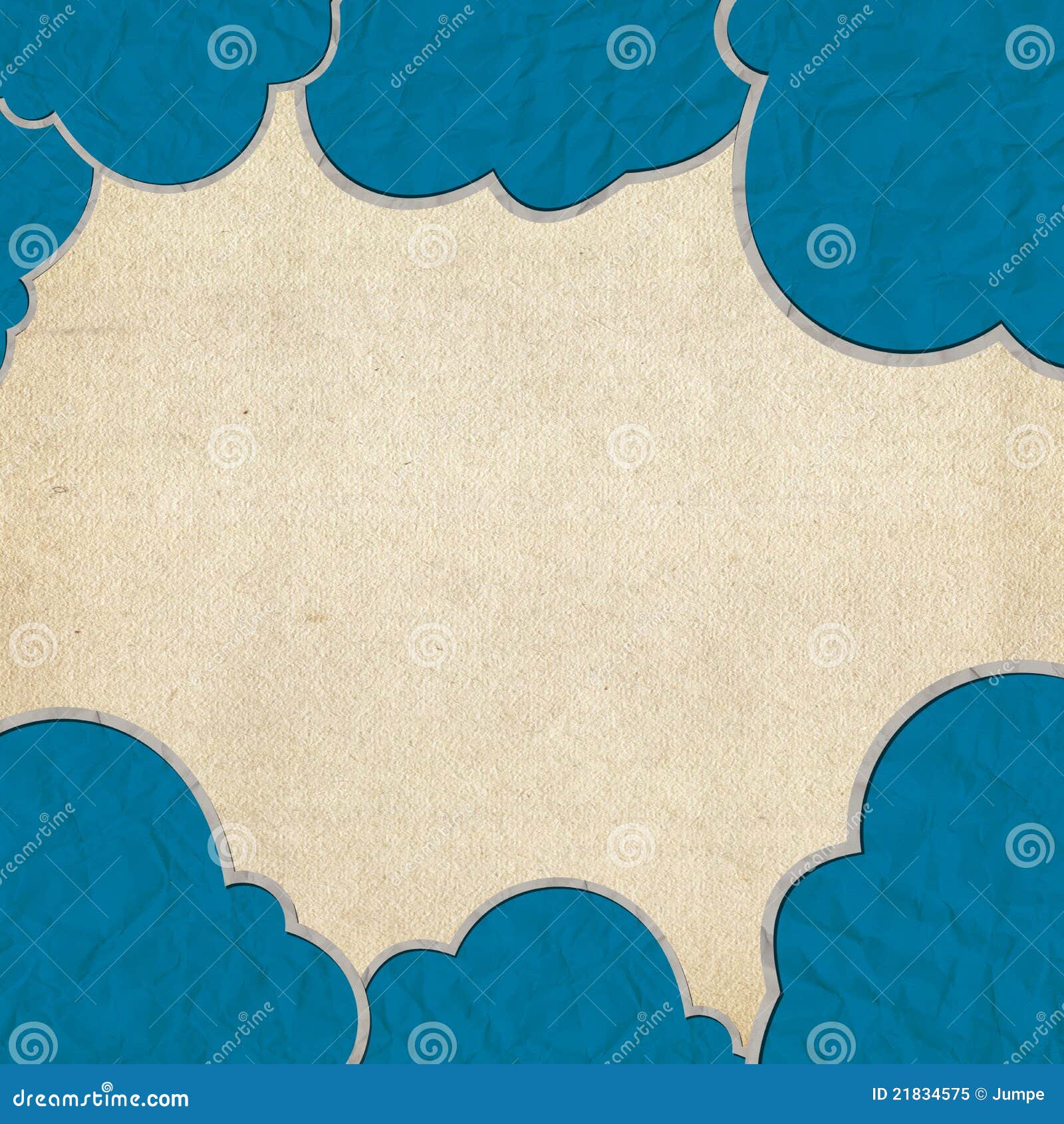 Cloud Paper Craft and Old Paper Stock Illustration - Illustration of ...