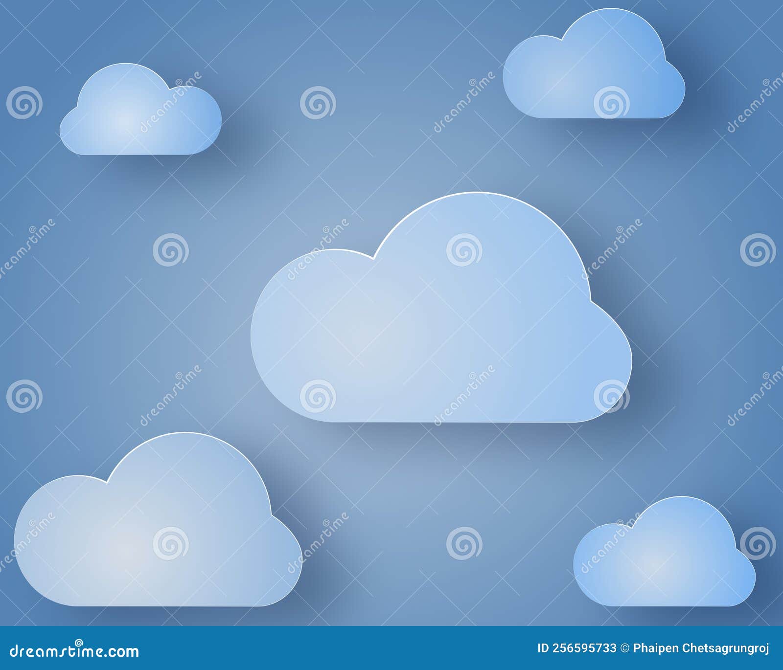 Cloud with Paper-cut Technique on a Light Blue Background Stock Vector ...