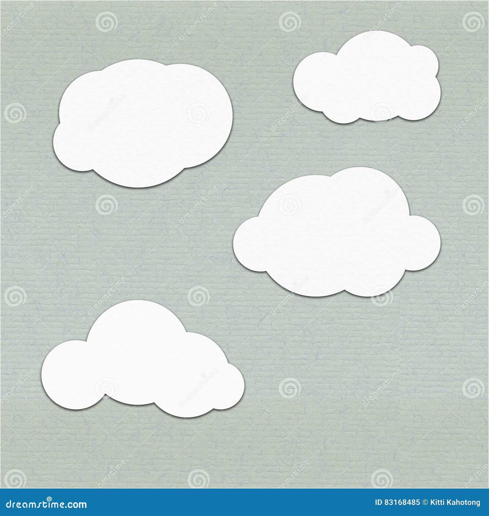 Cloud Paper Cuted Paper Design Stock Illustration - Illustration of ...