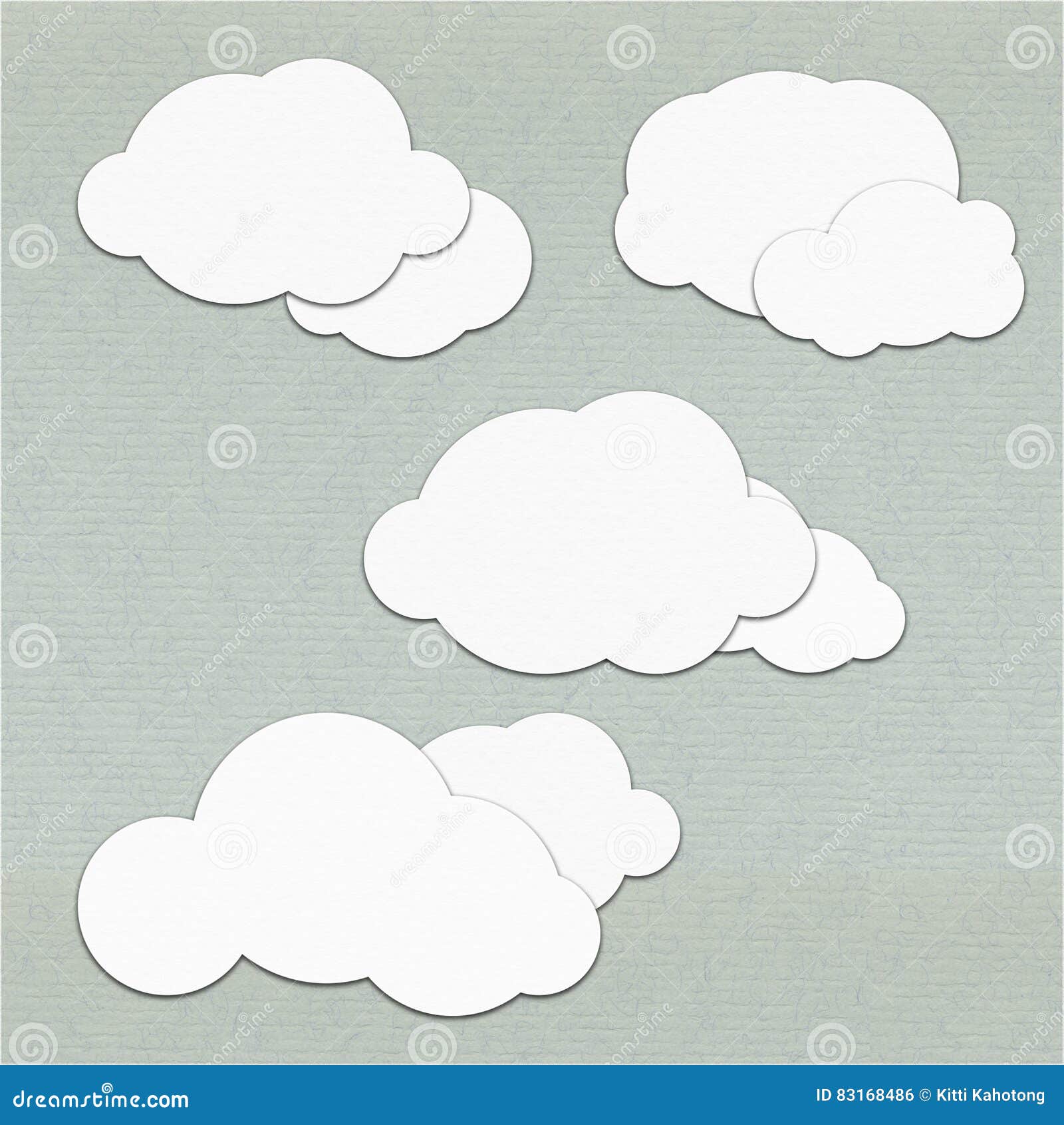 Cloud Paper Cuted Paper Design Stock Illustration - Illustration of ...