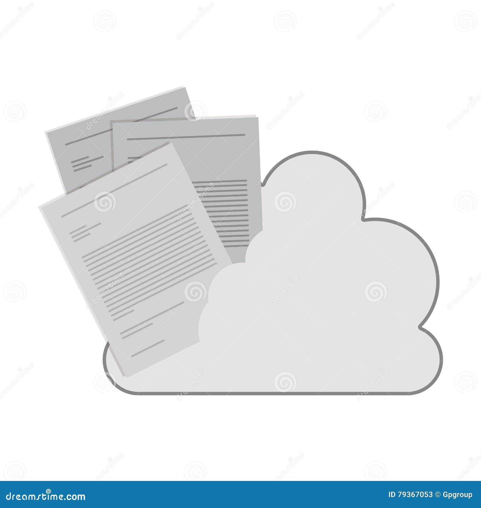 Cloud with Paper Pages Icon Stock Vector - Illustration of figure ...