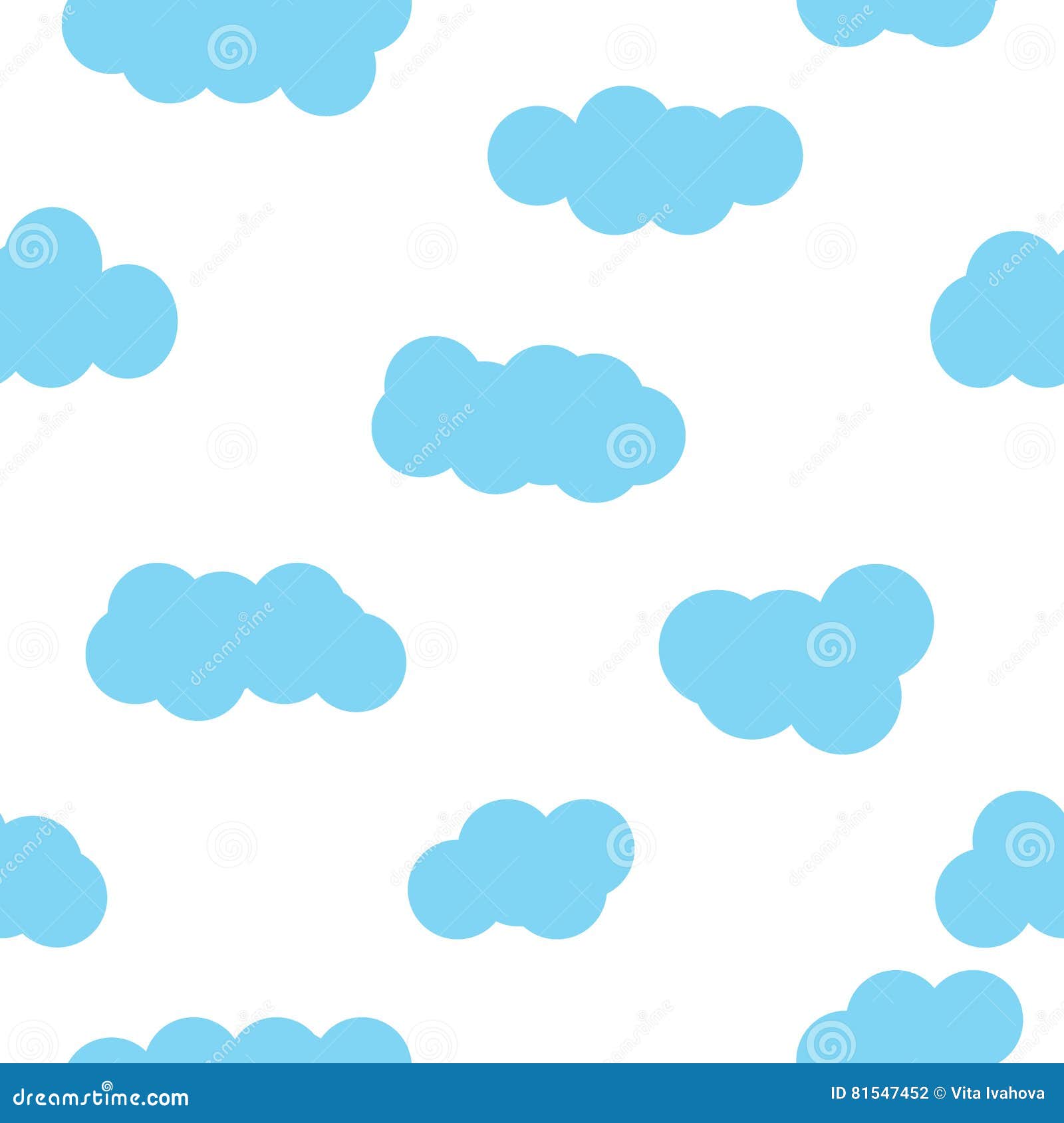 Cloud Pattern Blue Wallpaper Design. Stock Illustration - Illustration ...