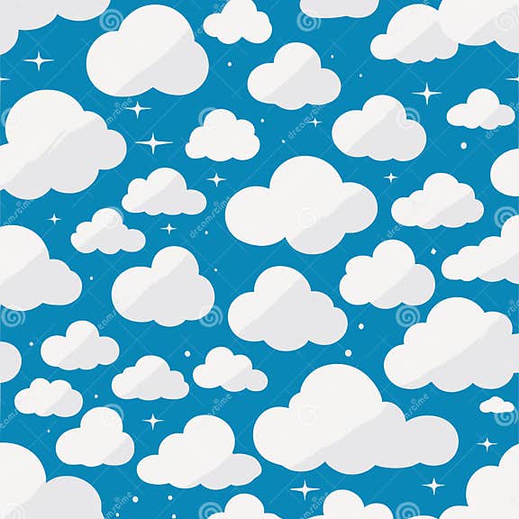 Cloud Pattern Illustration on Blue Background Clouds Vector Collection Stock Vector ...