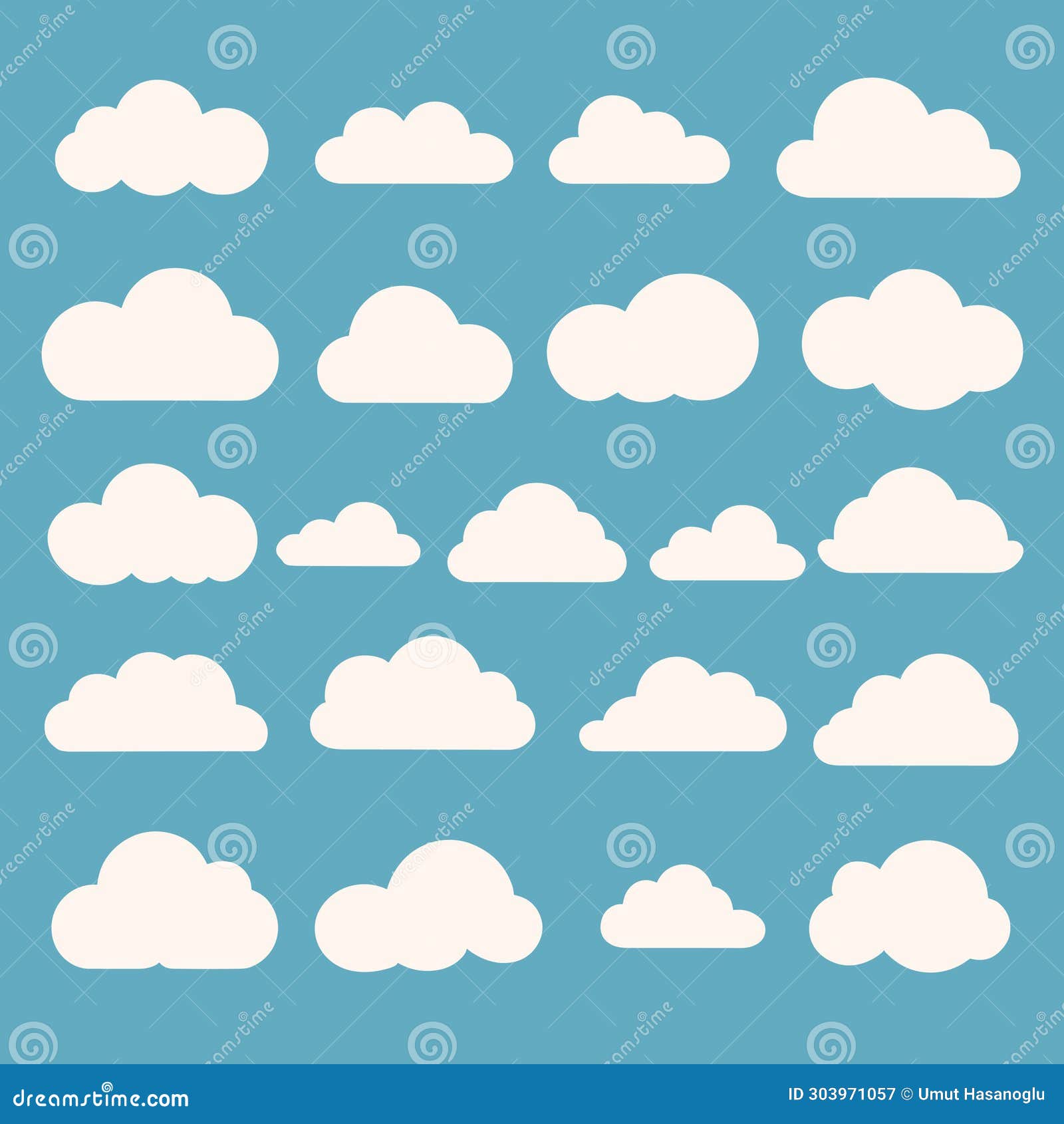 Cloud Pattern Illustration on Blue Background Clouds Vector Collection Stock Vector ...