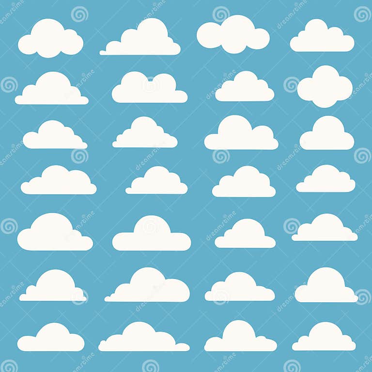 Cloud Pattern Illustration on Blue Background Clouds Vector Collection Stock Vector ...