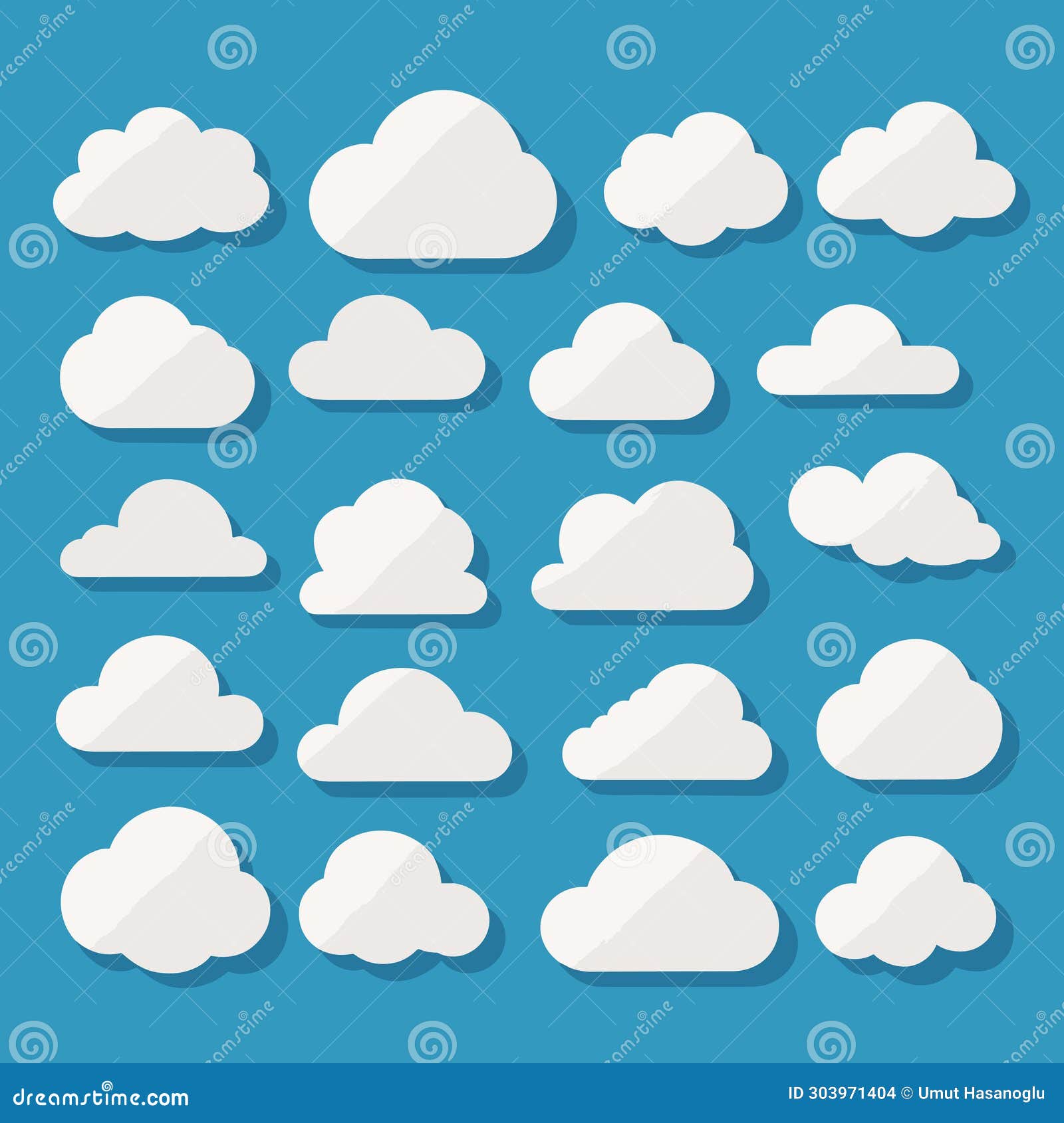 Cloud Pattern Illustration on Blue Background Clouds Vector Collection Stock Vector ...