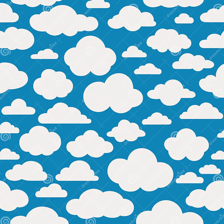 Cloud Pattern Illustration on Blue Background Clouds Vector Collection Stock Vector ...