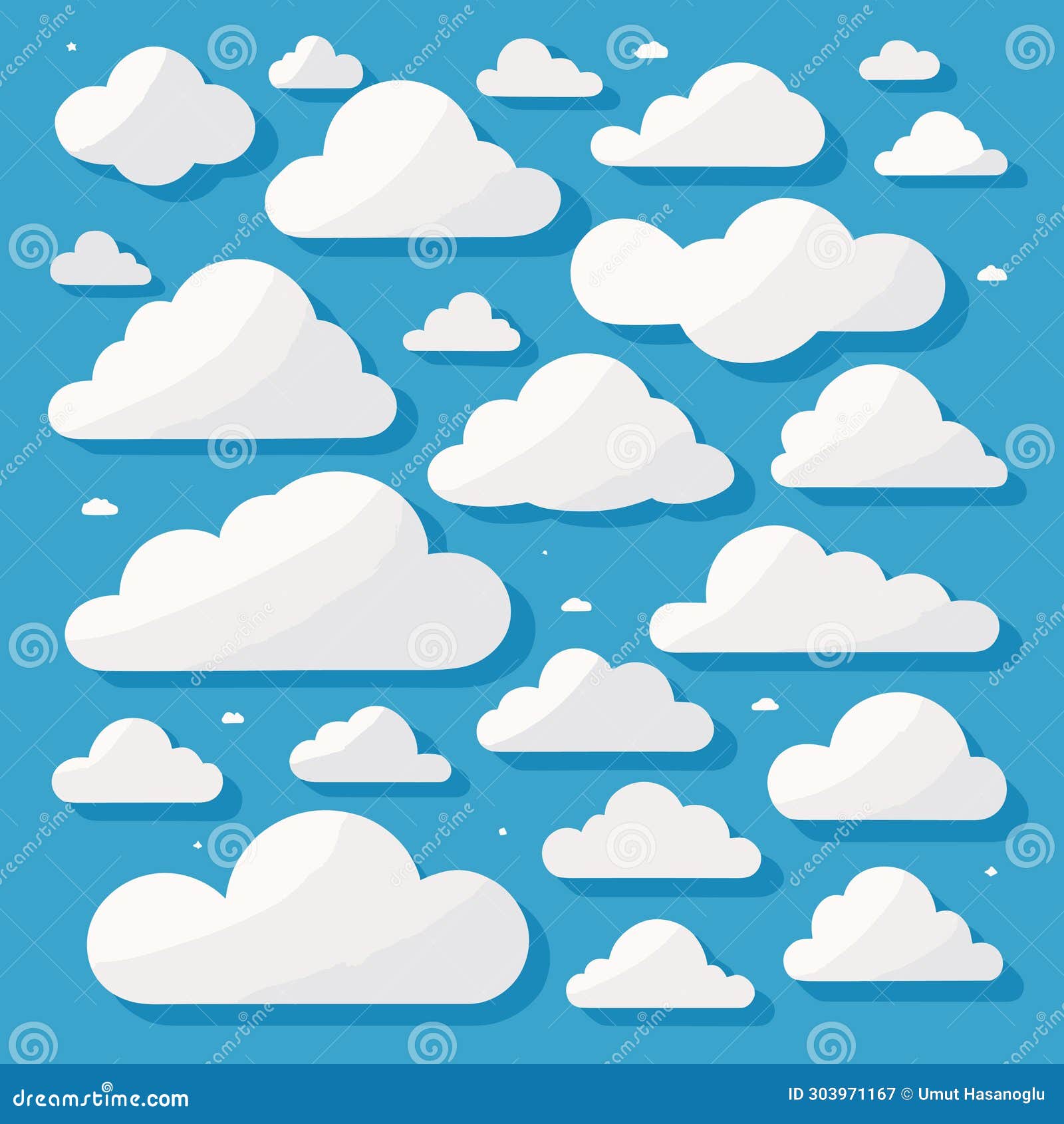 Cloud Pattern Illustration on Blue Background Clouds Vector Collection Stock Vector ...