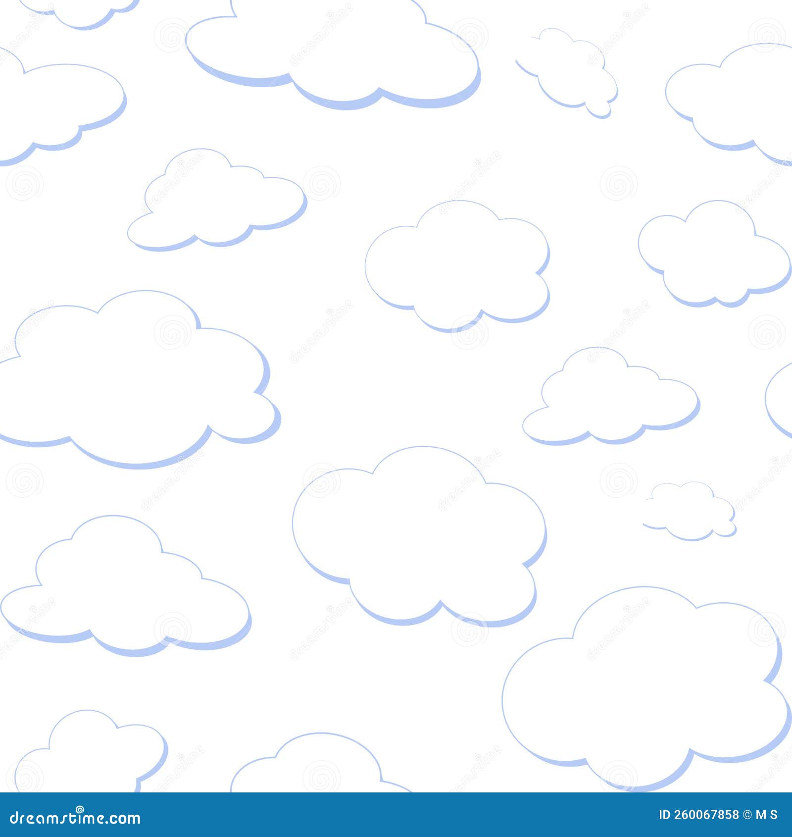 Cloud Pattern, White and Fluffy. Vector Design. Stock Illustration - Illustration of design ...