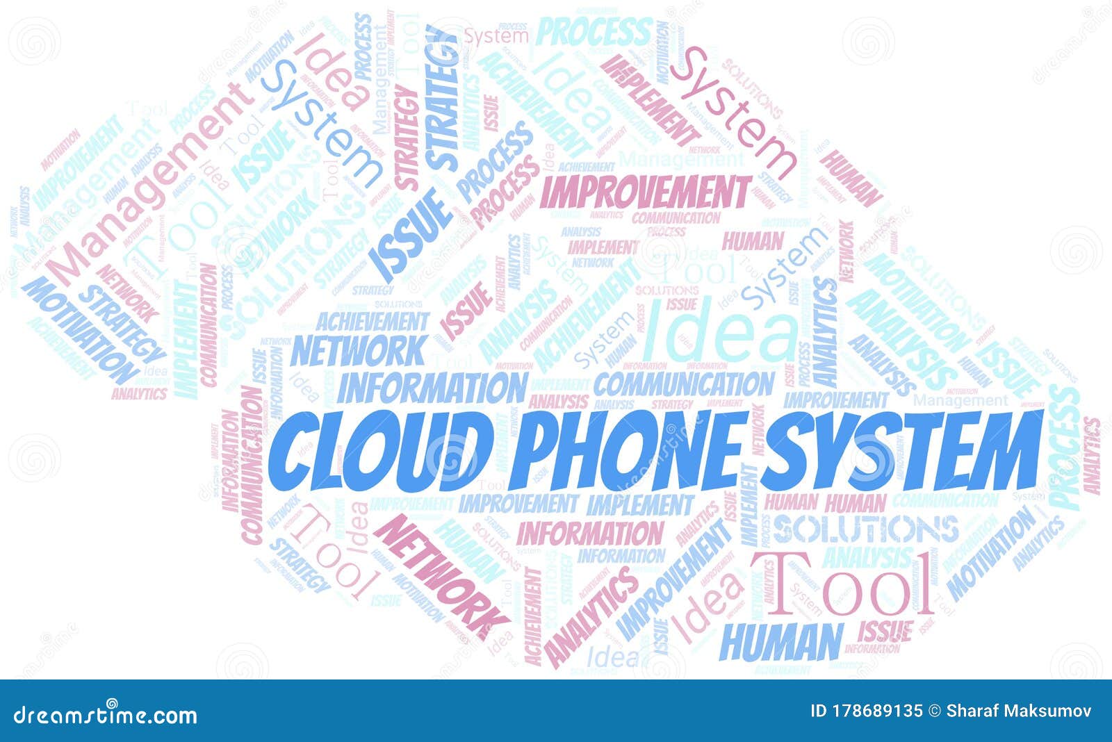 Cloud Phone System Typography Vector Word Cloud. Stock Illustration ...