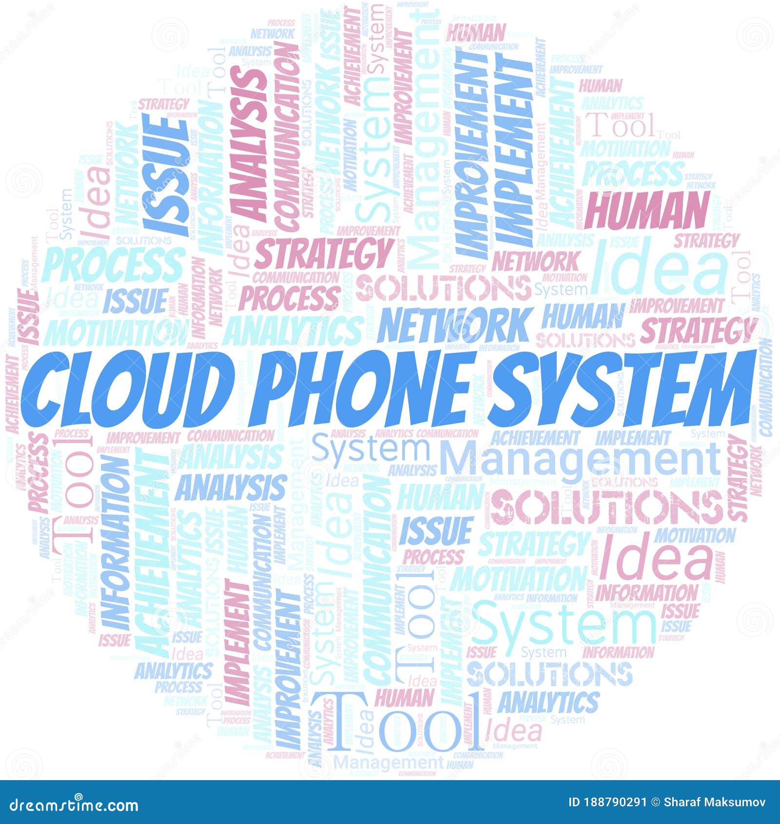 Cloud Phone System Typography Vector Word Cloud. Stock Vector ...