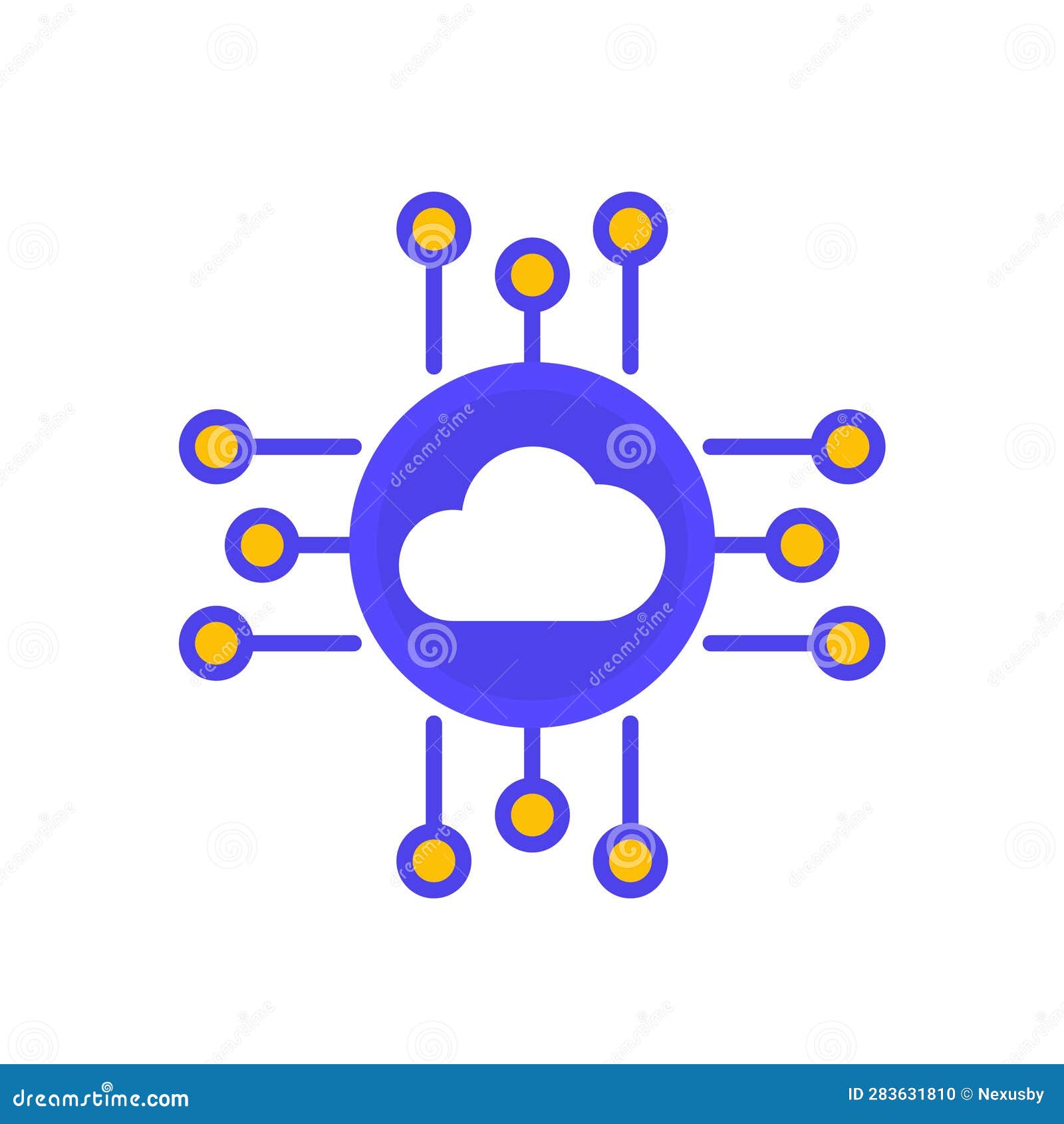Cloud Platform Icon for Web Stock Vector - Illustration of technology ...