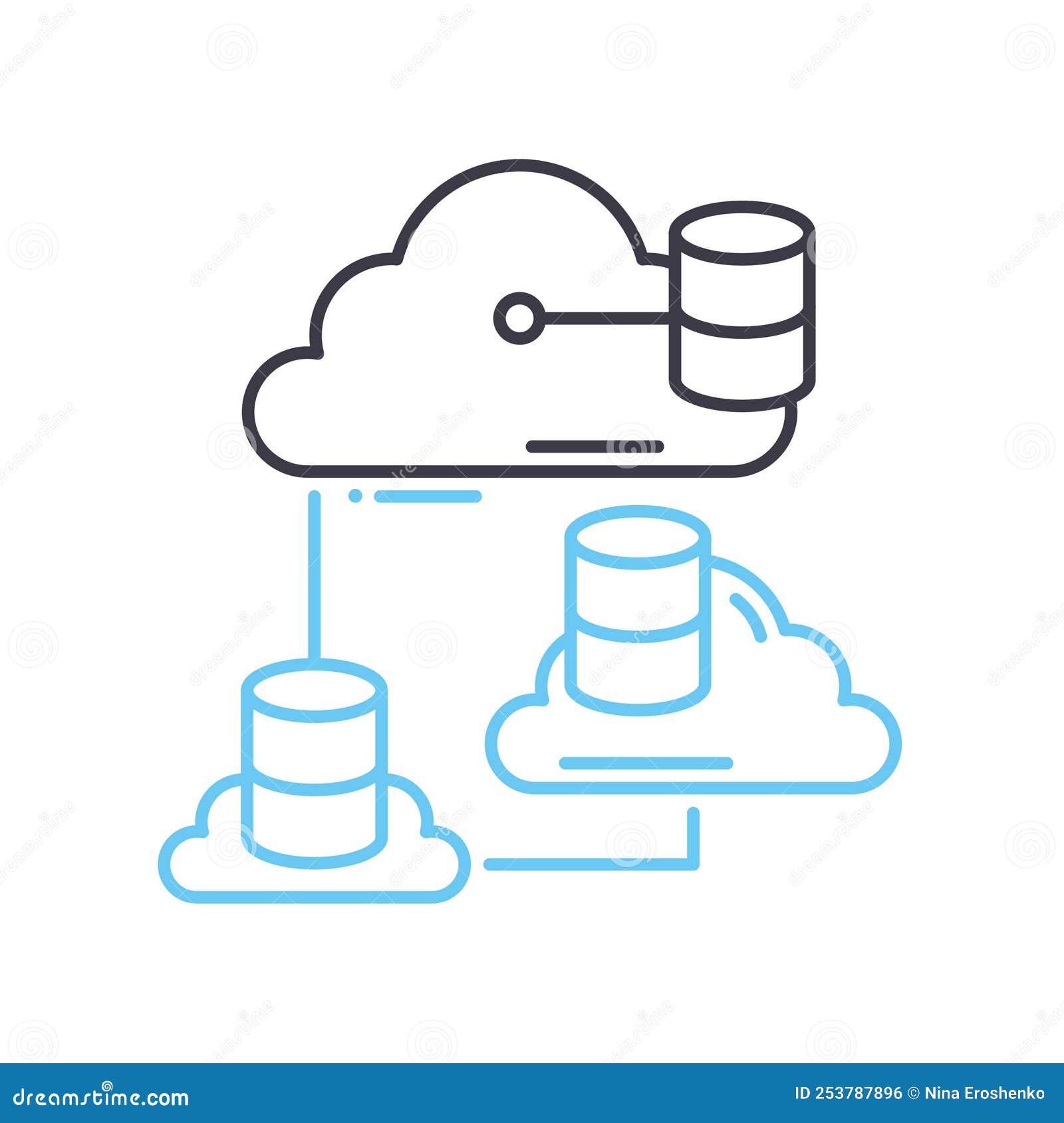 Cloud Platform Line Icon, Outline Symbol, Vector Illustration, Concept ...