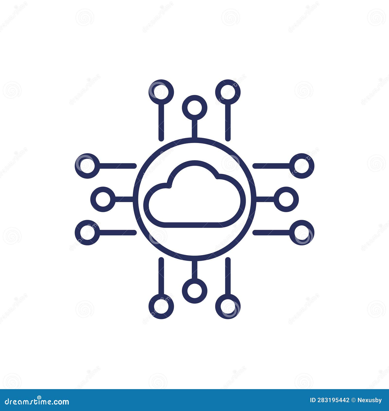 Cloud Platform Line Icon on White Stock Vector - Illustration of ...