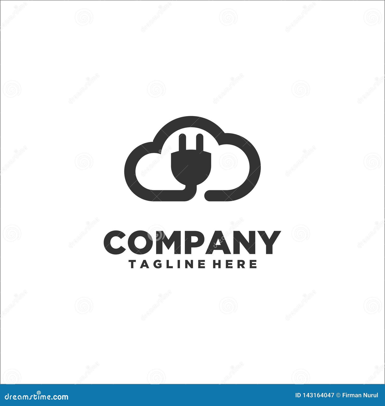 Cloud Plug Logo Template Vector Stock Vector - Illustration of editable ...