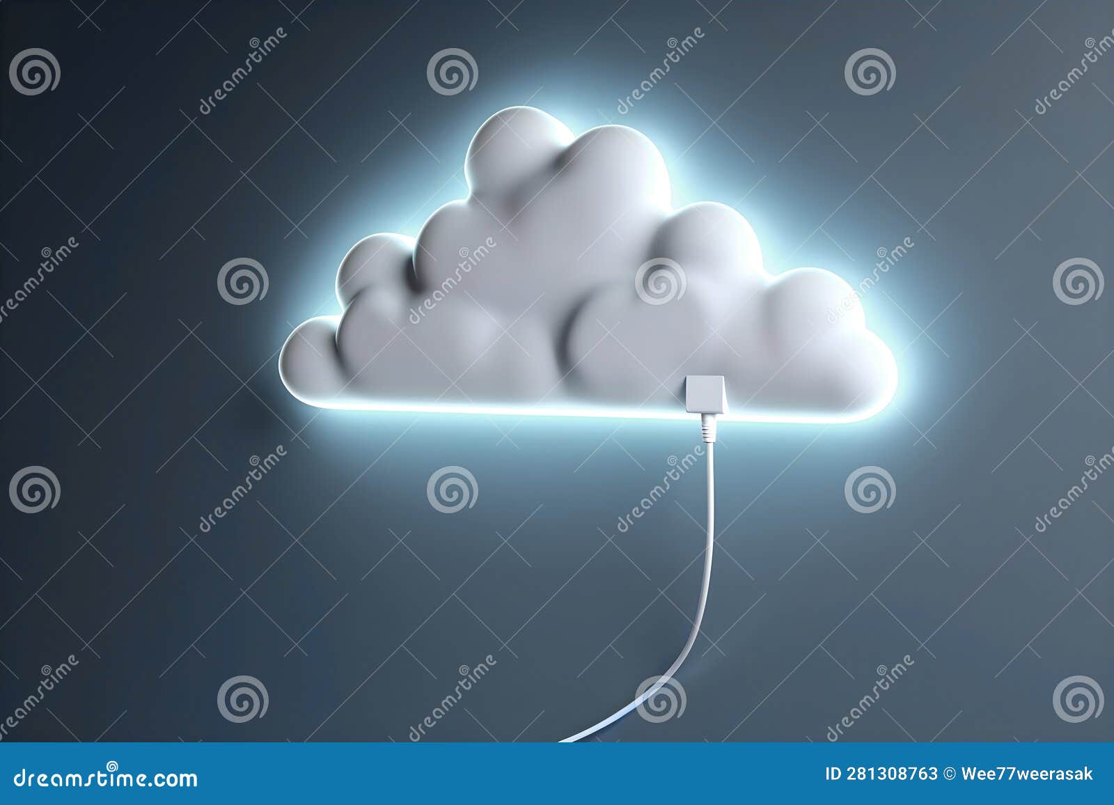 Cloud Plugged in by USB - GenerativeAI Stock Illustration - Illustration of stick, wallpaper ...