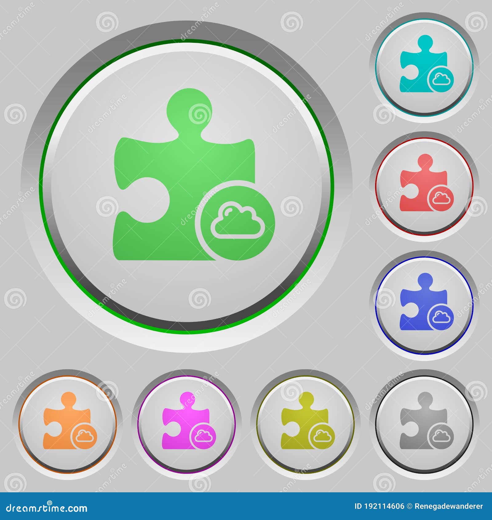 Cloud plugin push buttons stock vector. Illustration of buttons - 192114606