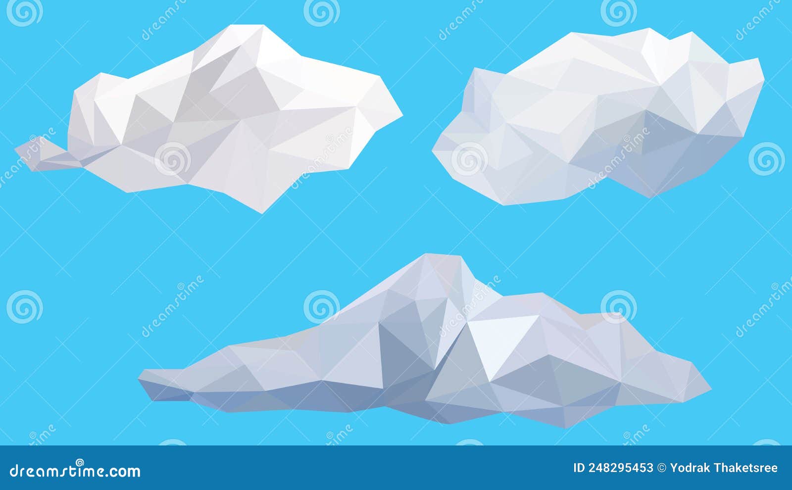 Cloud polygon icon set stock illustration. Illustration of element ...
