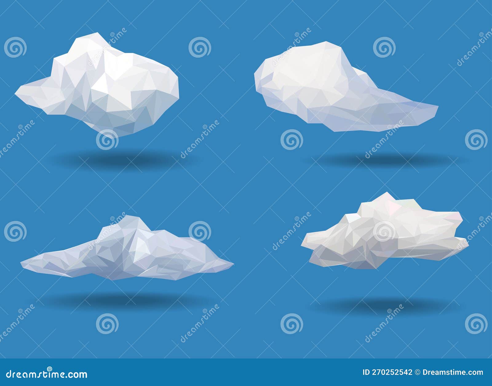 Cloud Polygon Vector Icon Set Stock Vector - Illustration of clouds ...