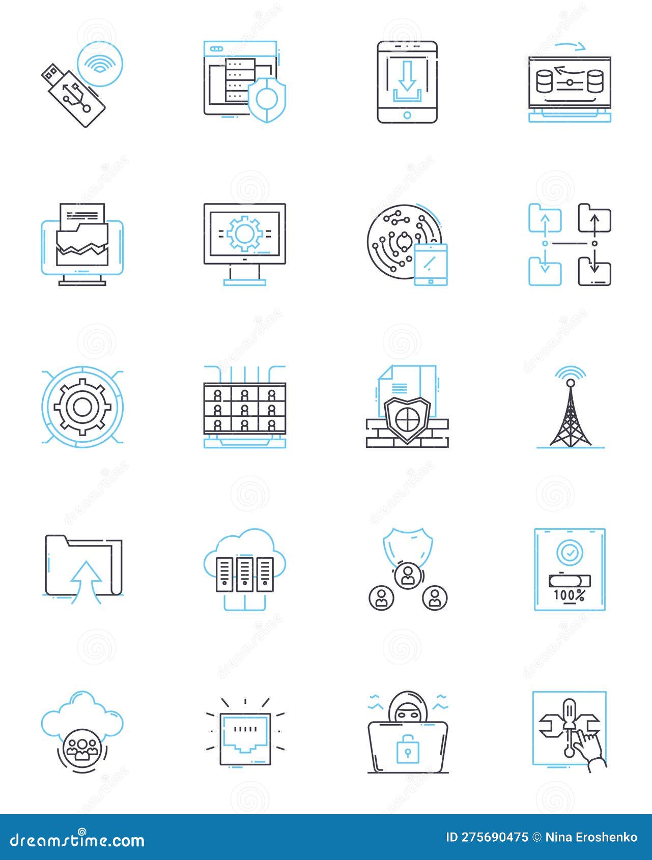 Cloud Possibility Linear Icons Set. Cloud, Possibility, Innovation ...