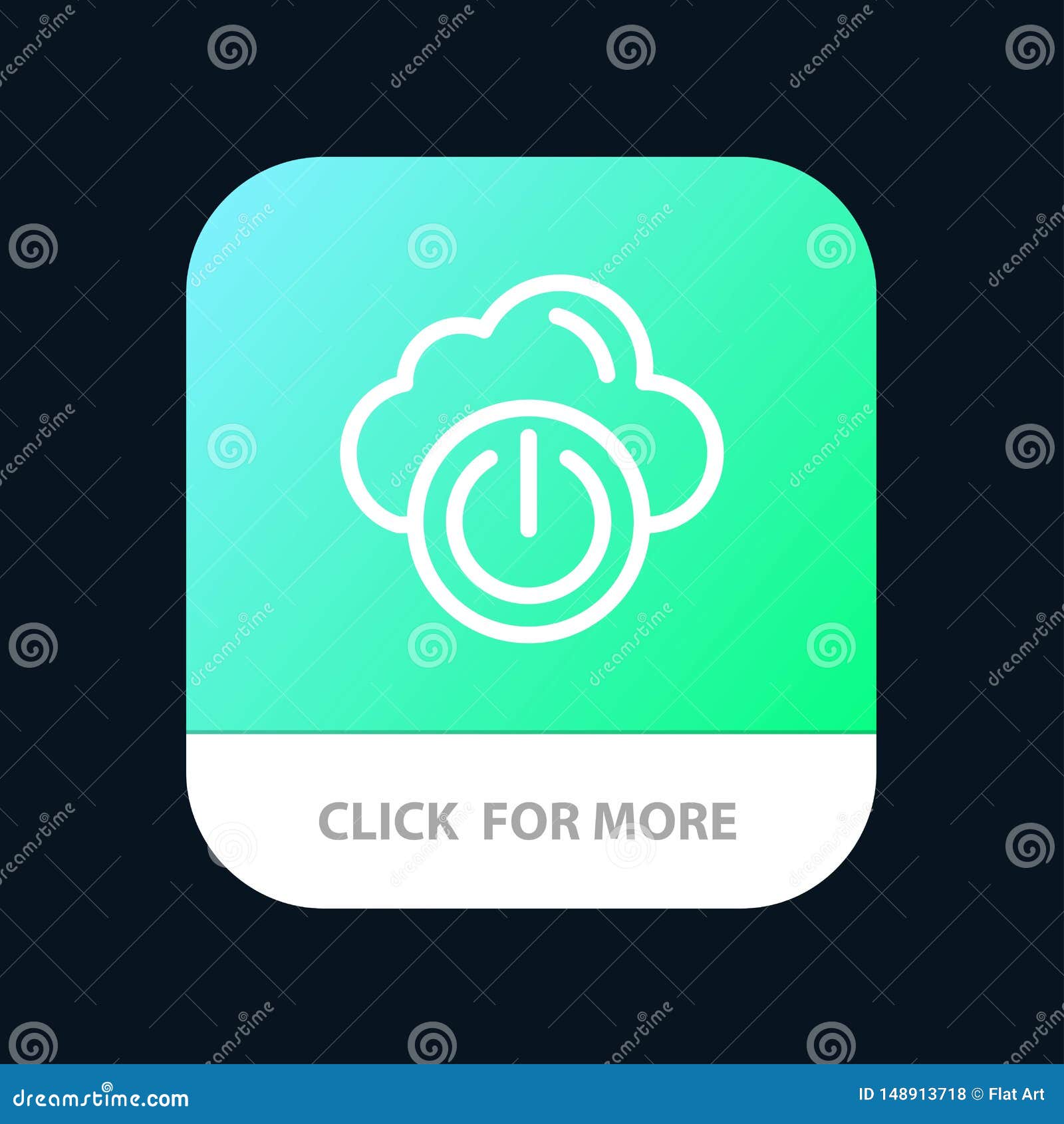 Cloud, Power, Network, Off Mobile App Button. Android and IOS Line ...