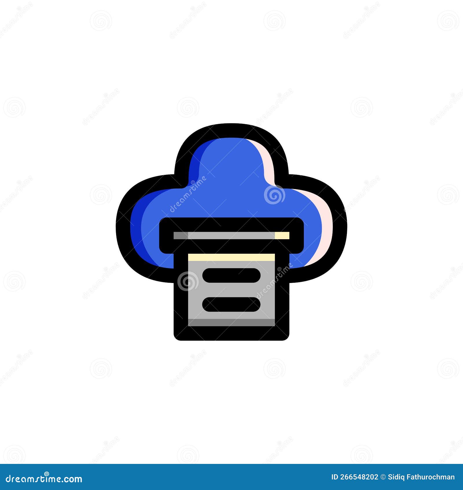 Cloud Print Icon stock vector. Illustration of software - 266548202