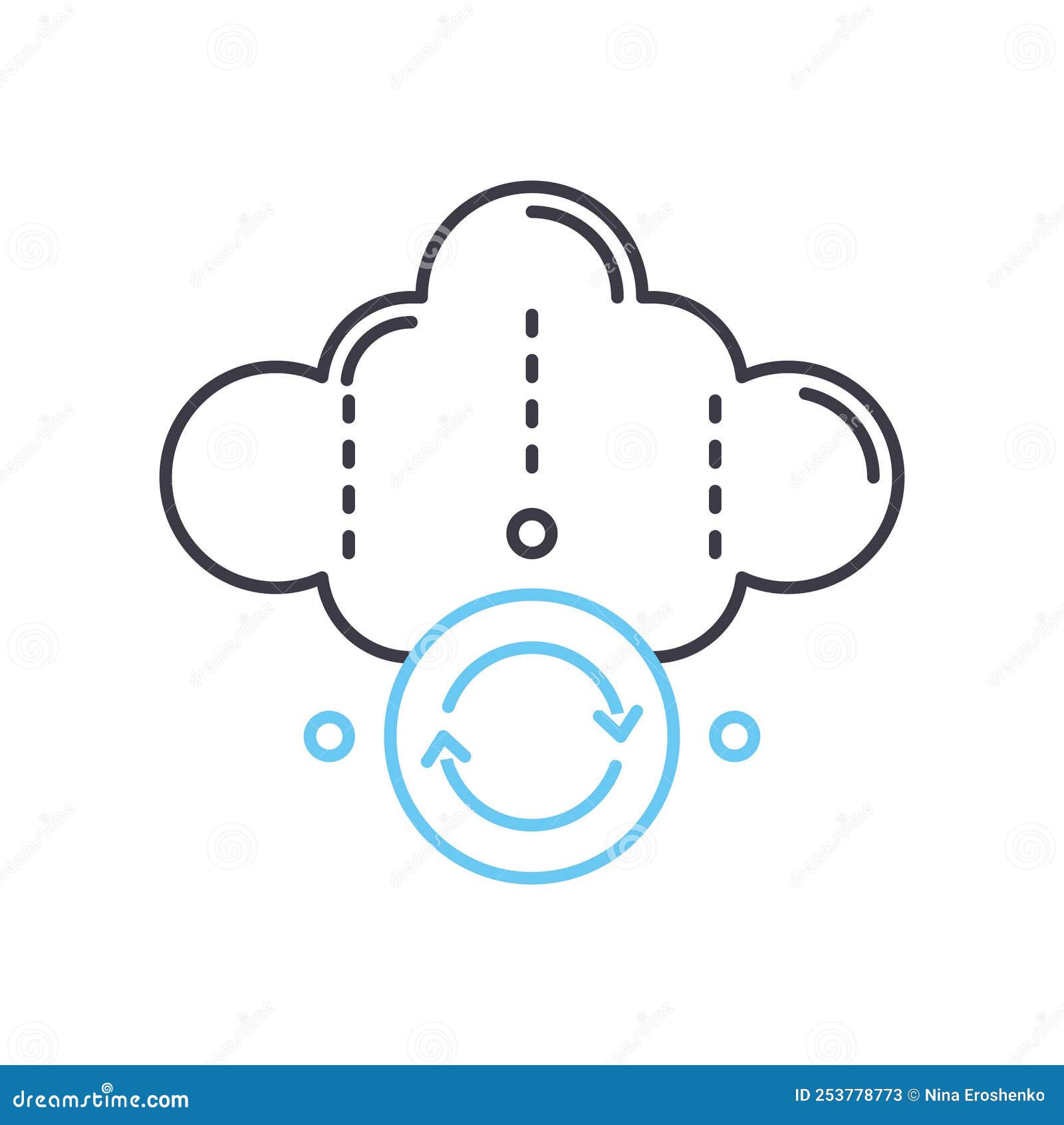 Cloud Process Line Icon, Outline Symbol, Vector Illustration, Concept ...