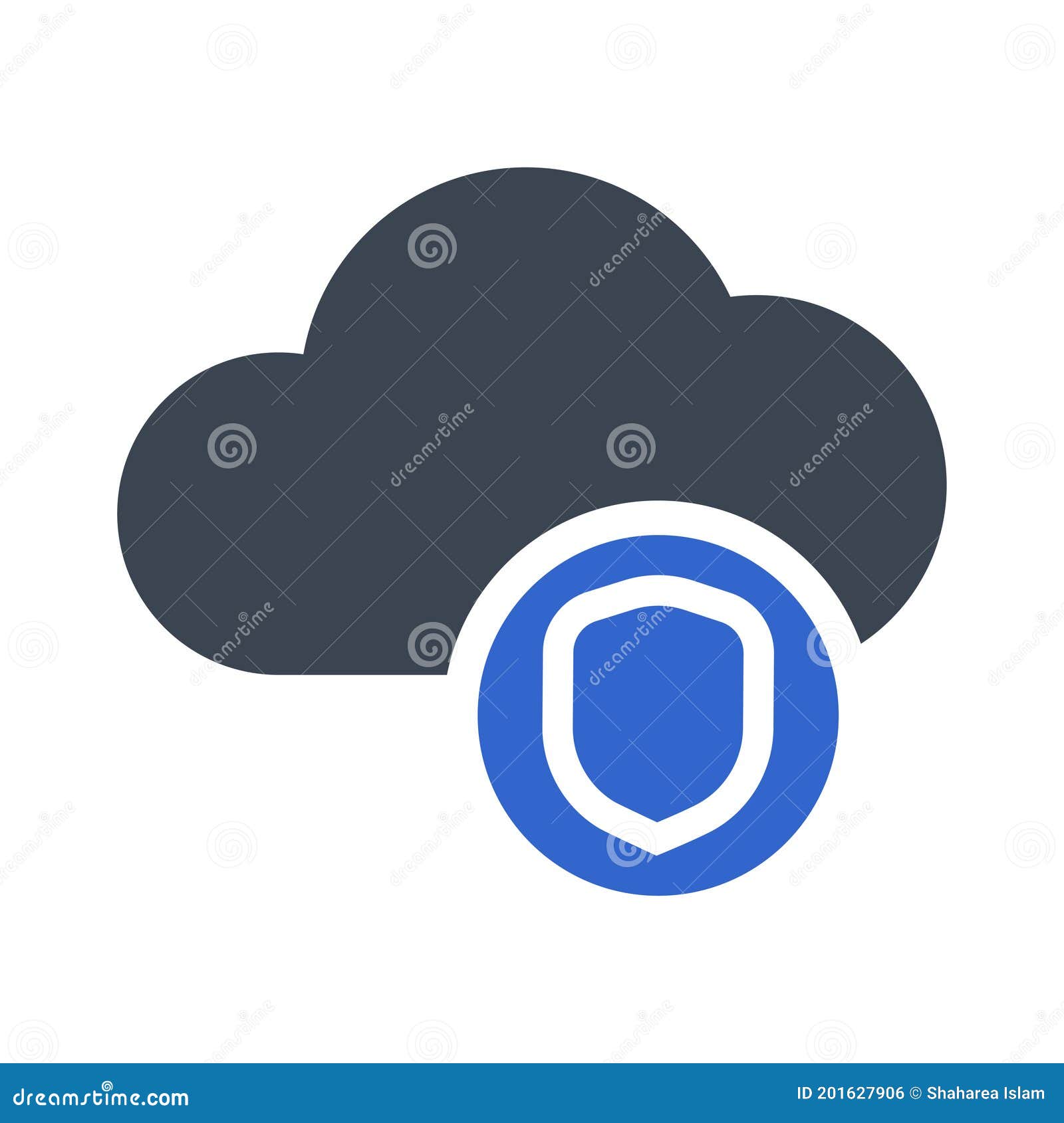 Cloud protection icon stock vector. Illustration of shield - 201627906