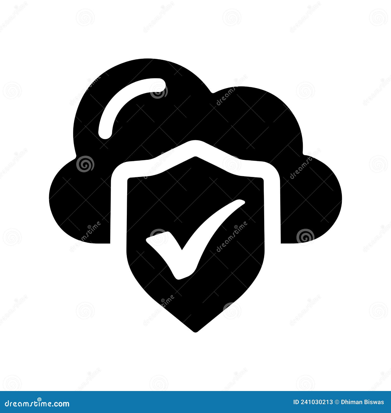 Cloud, Protection, Safety Icon. Black Vector Graphics Stock ...