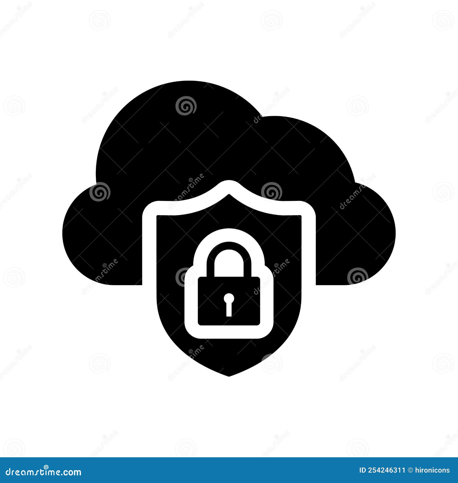 Cloud, Protection, Security Icon. Black Vector Graphics Stock Vector ...