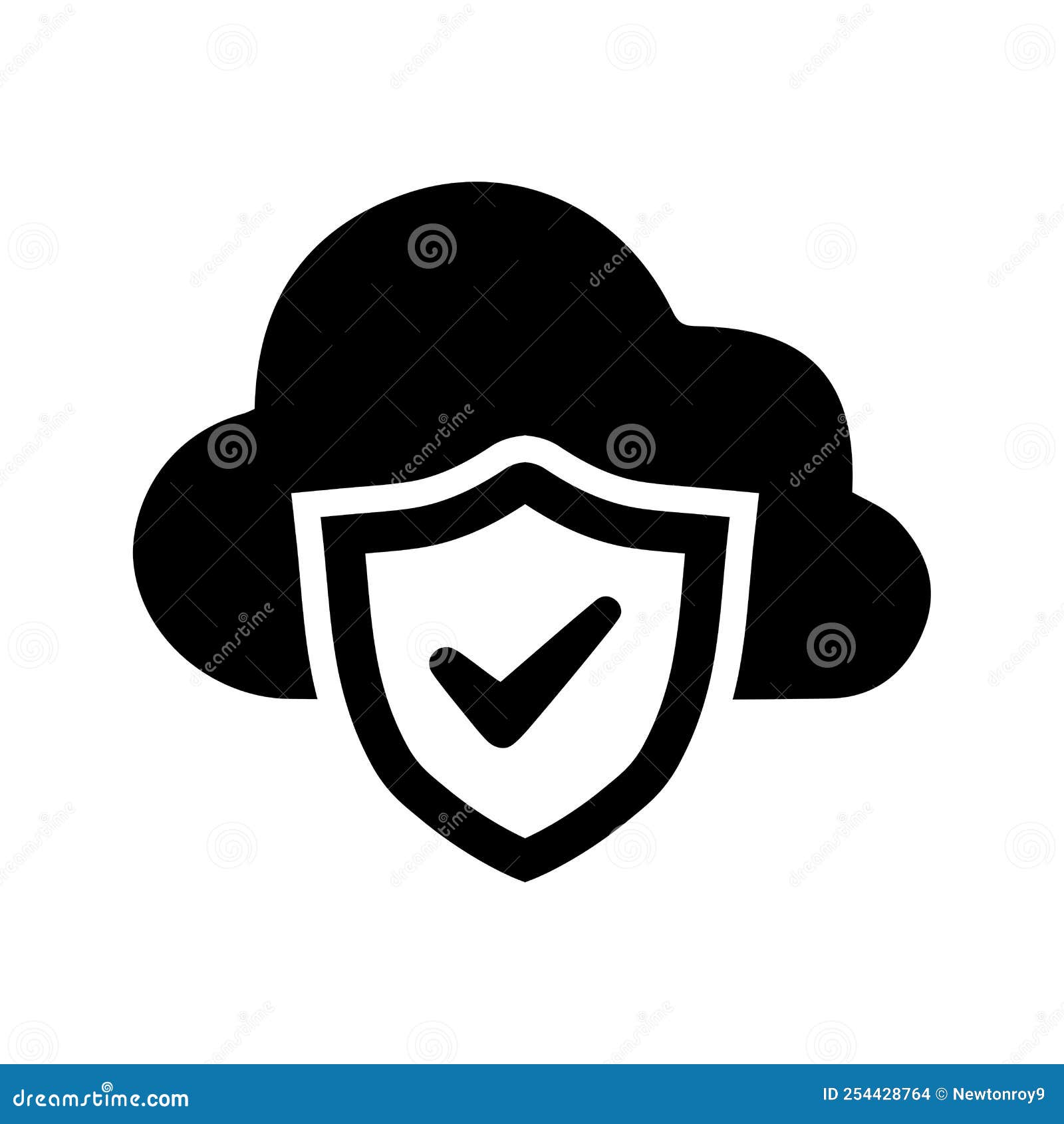 Cloud, Protection, Security Icon. Black Vector Illustration Stock ...