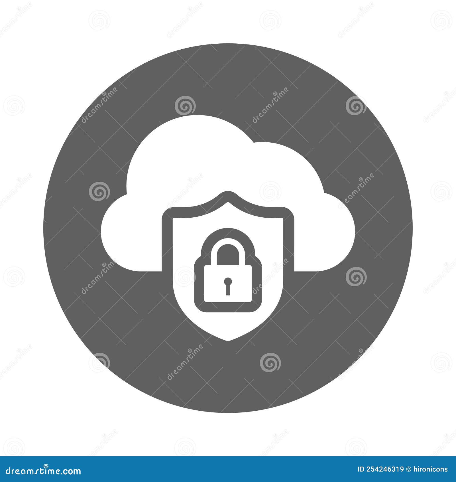 Cloud, Protection, Security Icon. Gray Vector Graphics Stock ...
