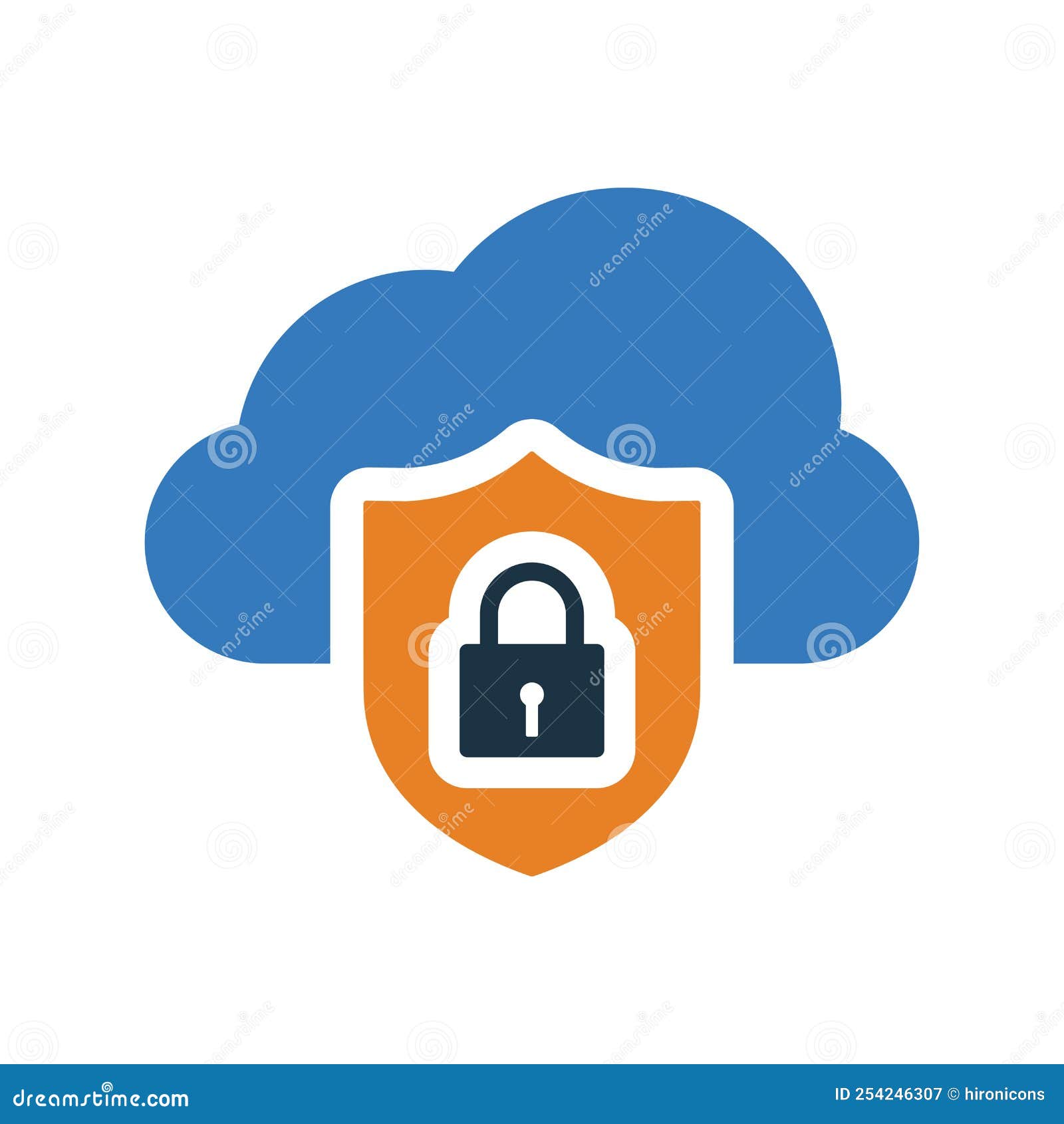 Cloud, Protection, Security Icon. Simple Editable Vector Graphics Stock ...