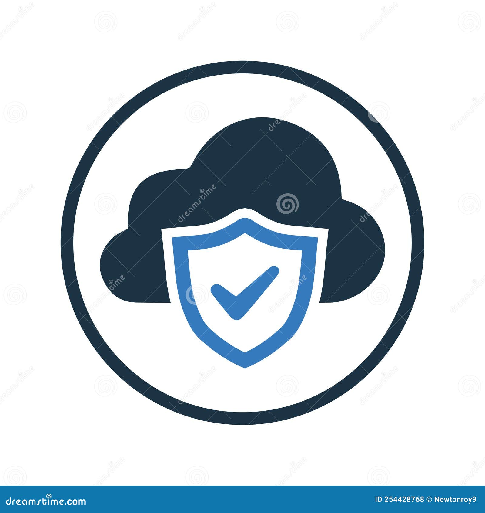 Cloud, Protection, Security Icon. Simple Editable Vector Graphics Stock ...