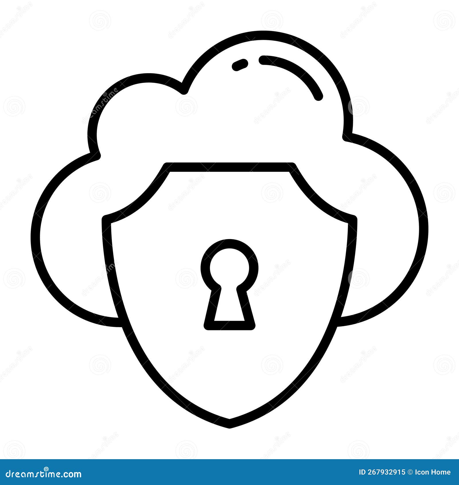 Cloud with Protection Shield, Cloud Security Icon Stock Vector ...