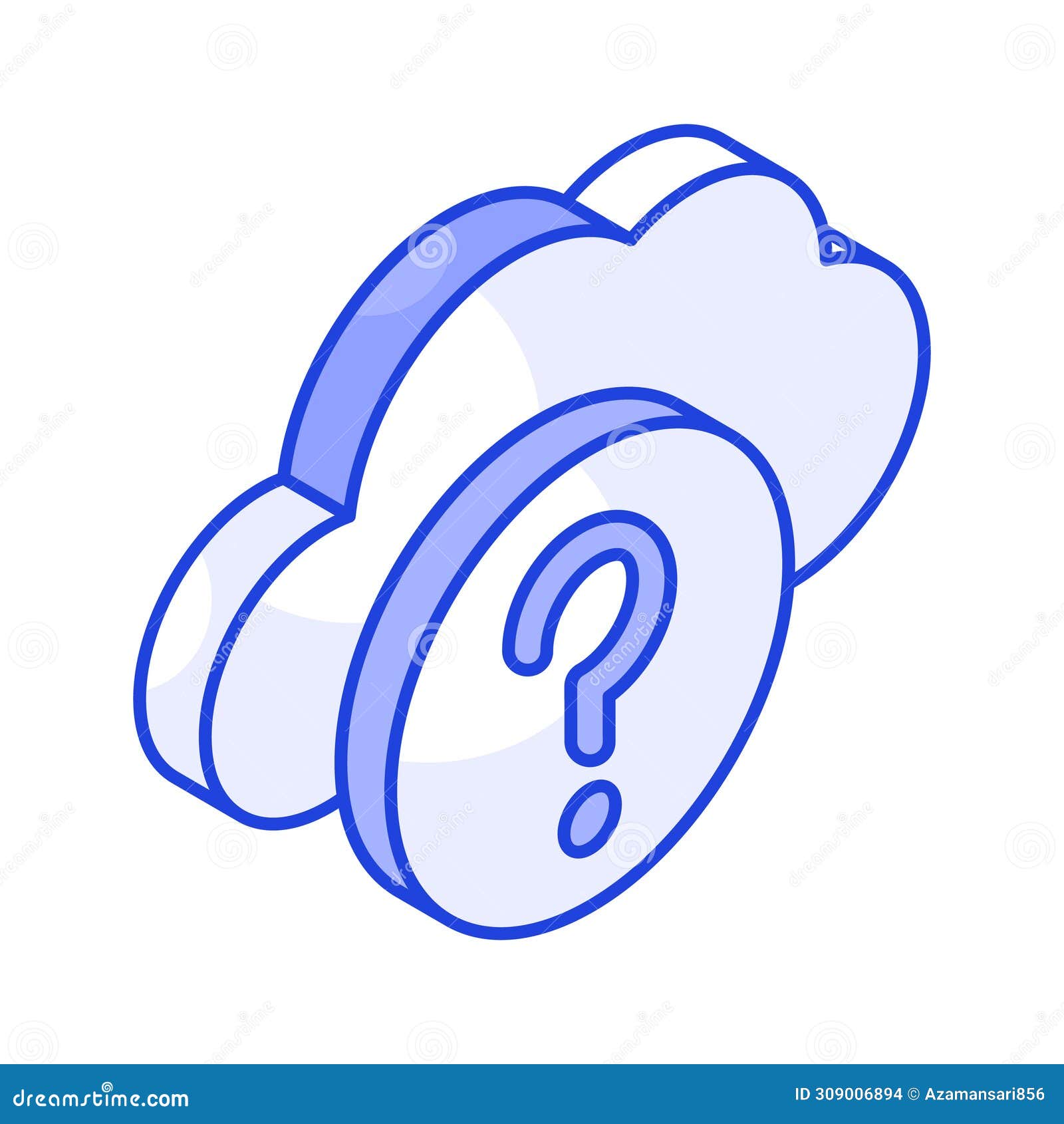 Cloud Query Isometric Vector Design Isolated on White Background Stock ...