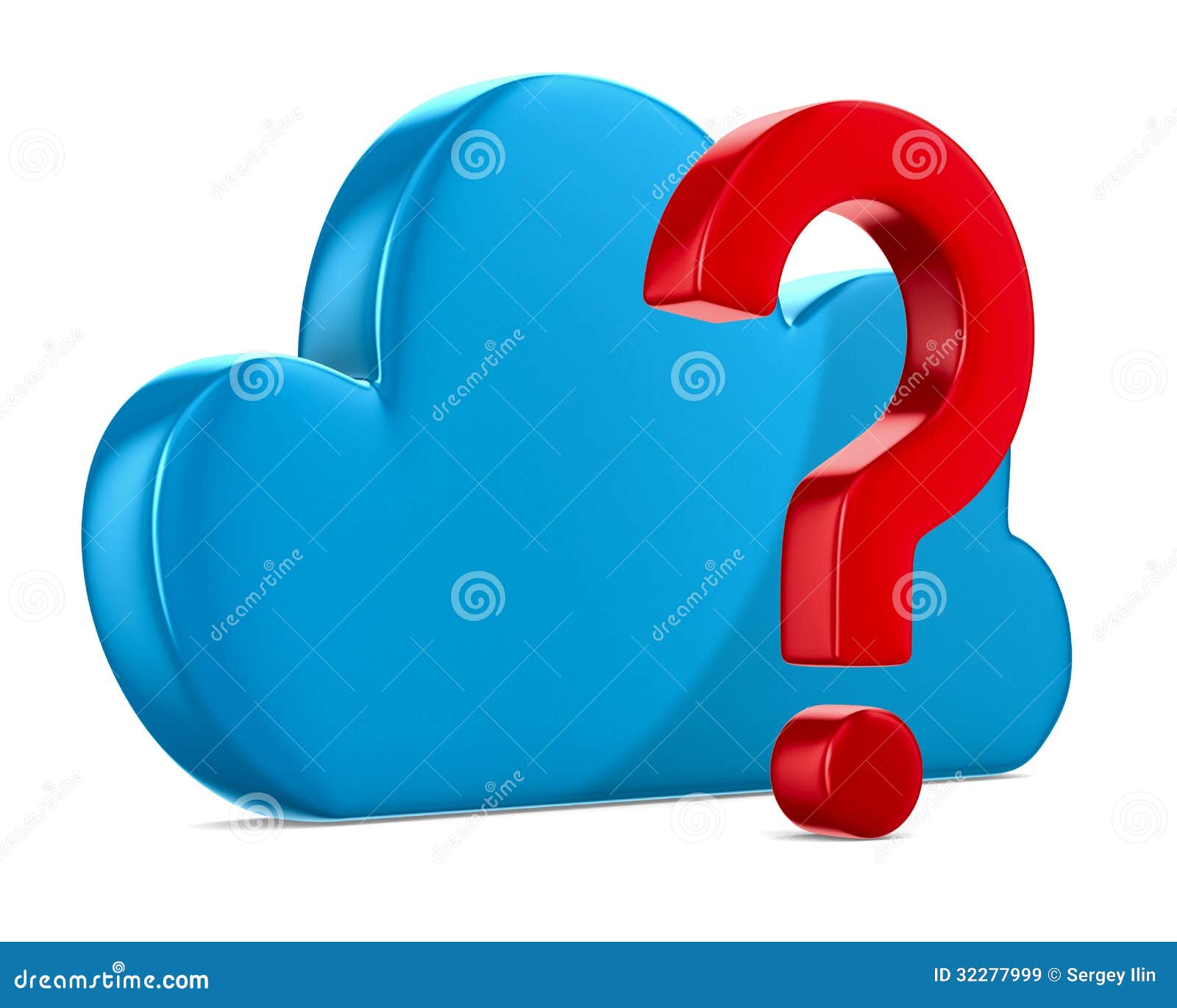 Cloud and Question on White Background Stock Illustration ...