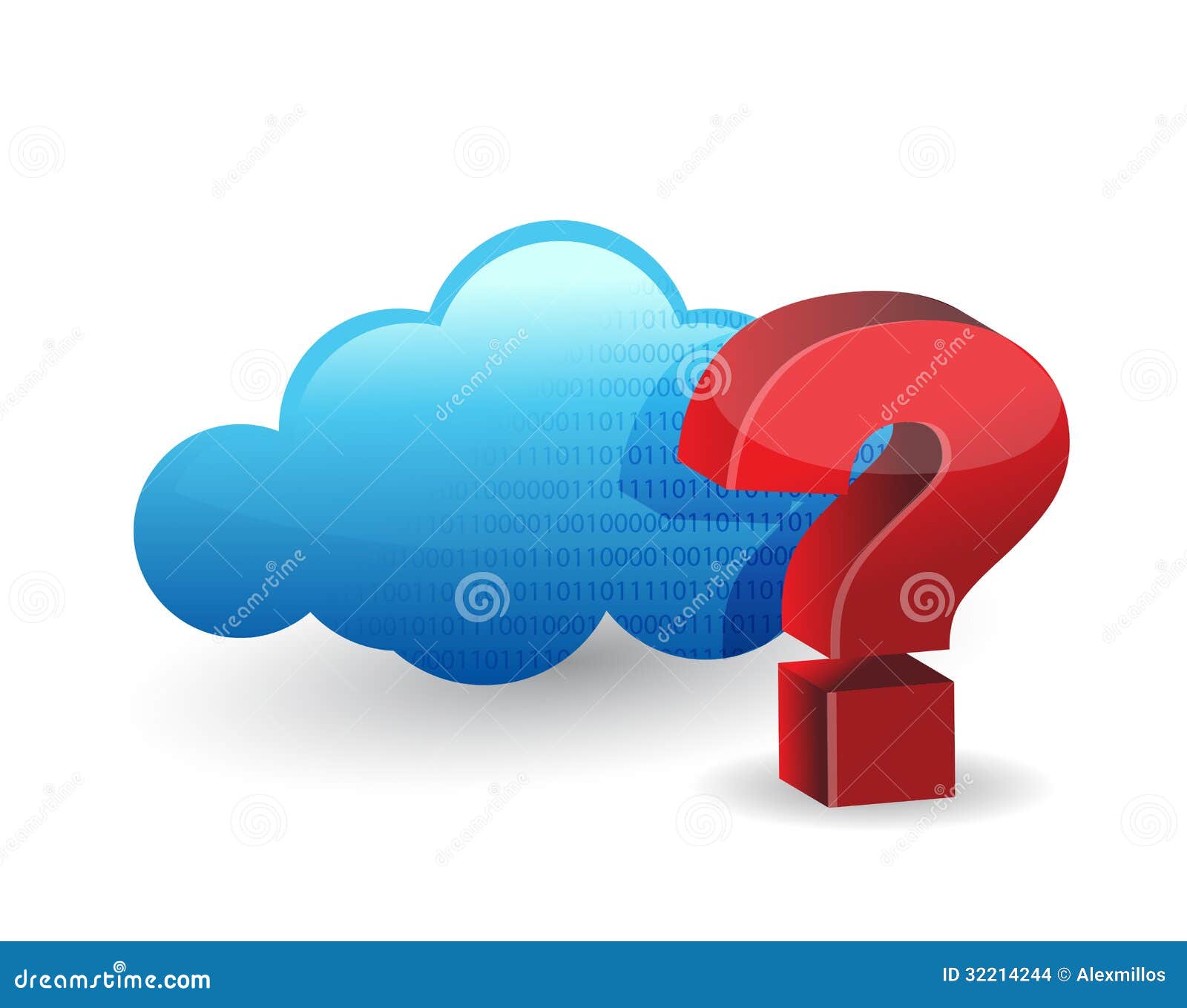 Cloud and Question on White Background. Stock Illustration ...