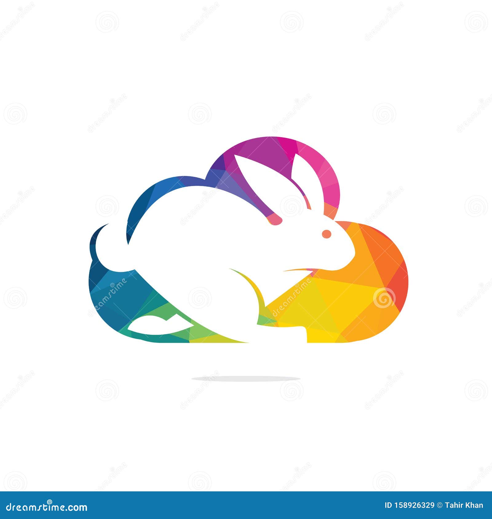 Cloud Rabbit Vector Logo Design Stock Vector - Illustration of bunny ...