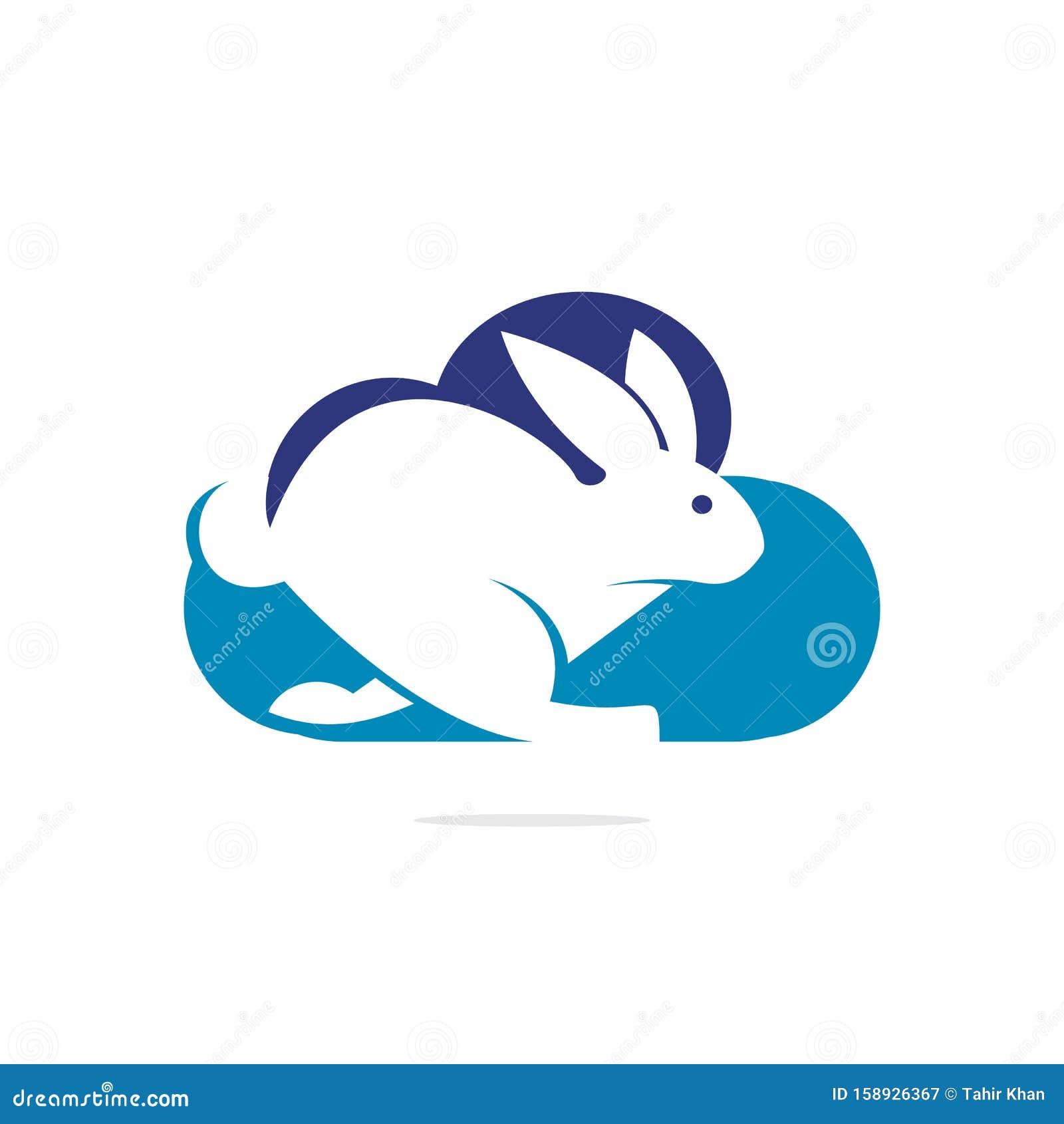Cloud Rabbit Vector Logo Design Stock Vector - Illustration of hare ...