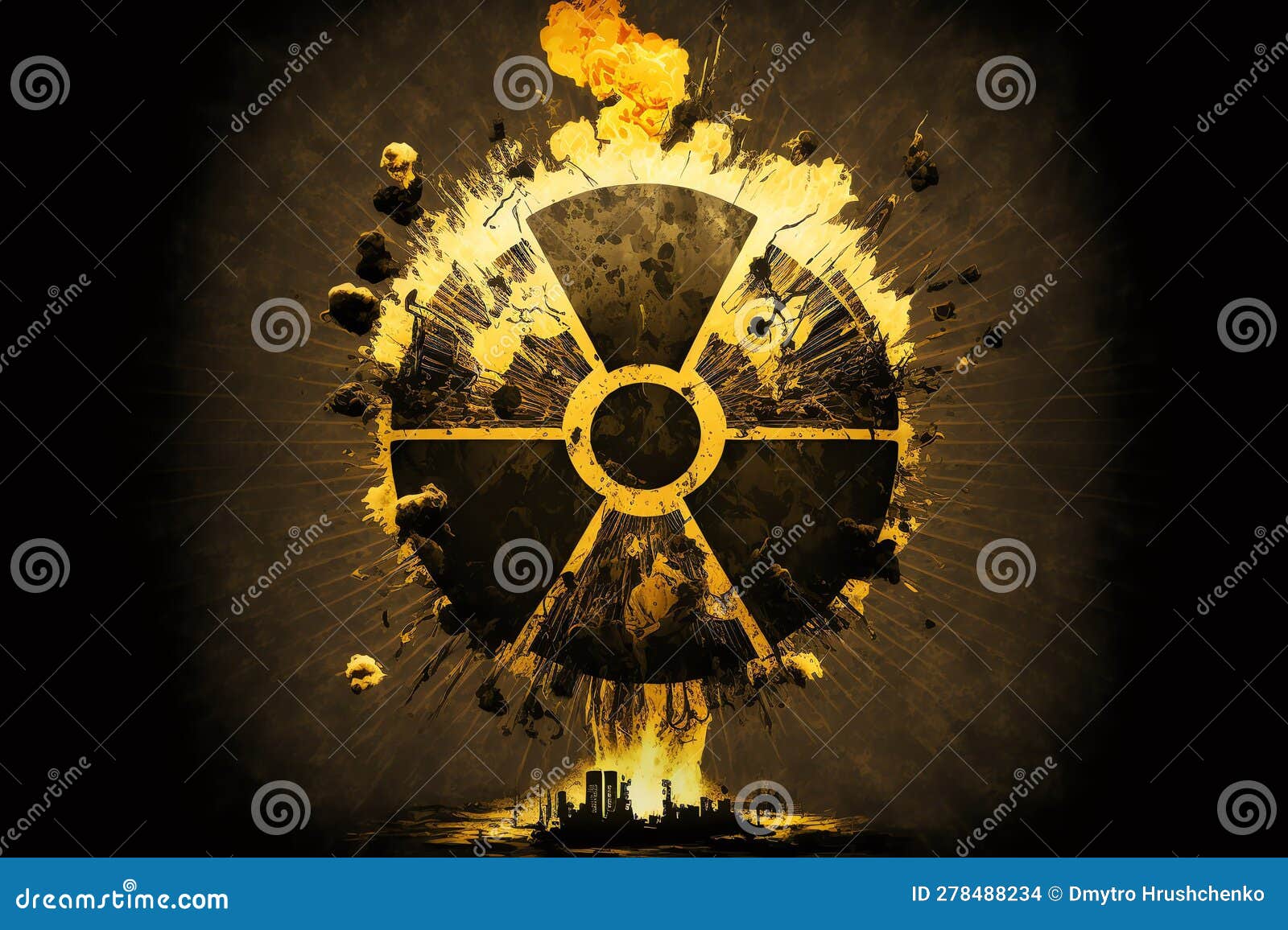 Cloud with Radiation Sign. Radiation Symbol in the Sky. Nuclear Danger ...