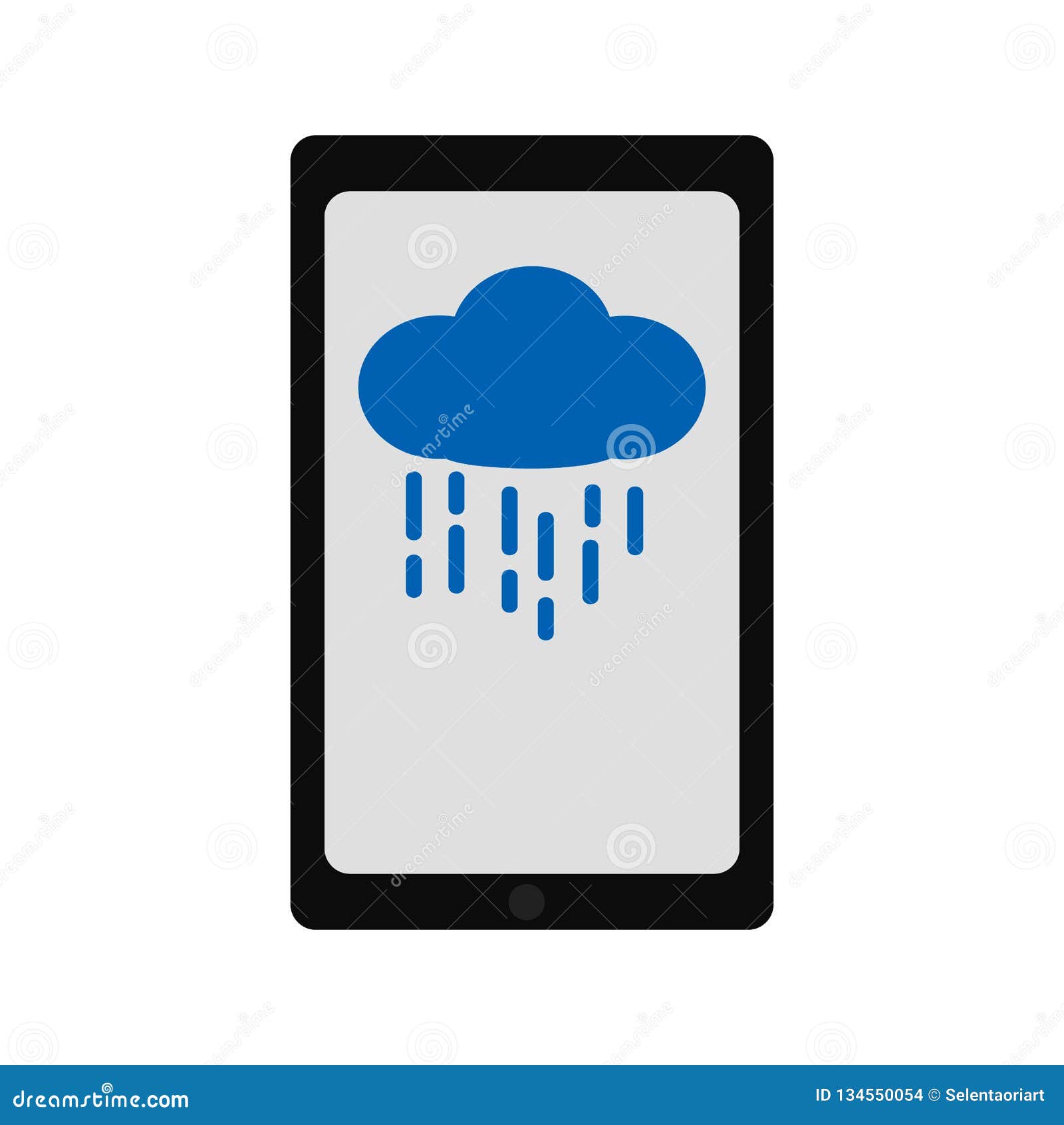Cloud with rain on a stock vector. Illustration of interface - 134550054