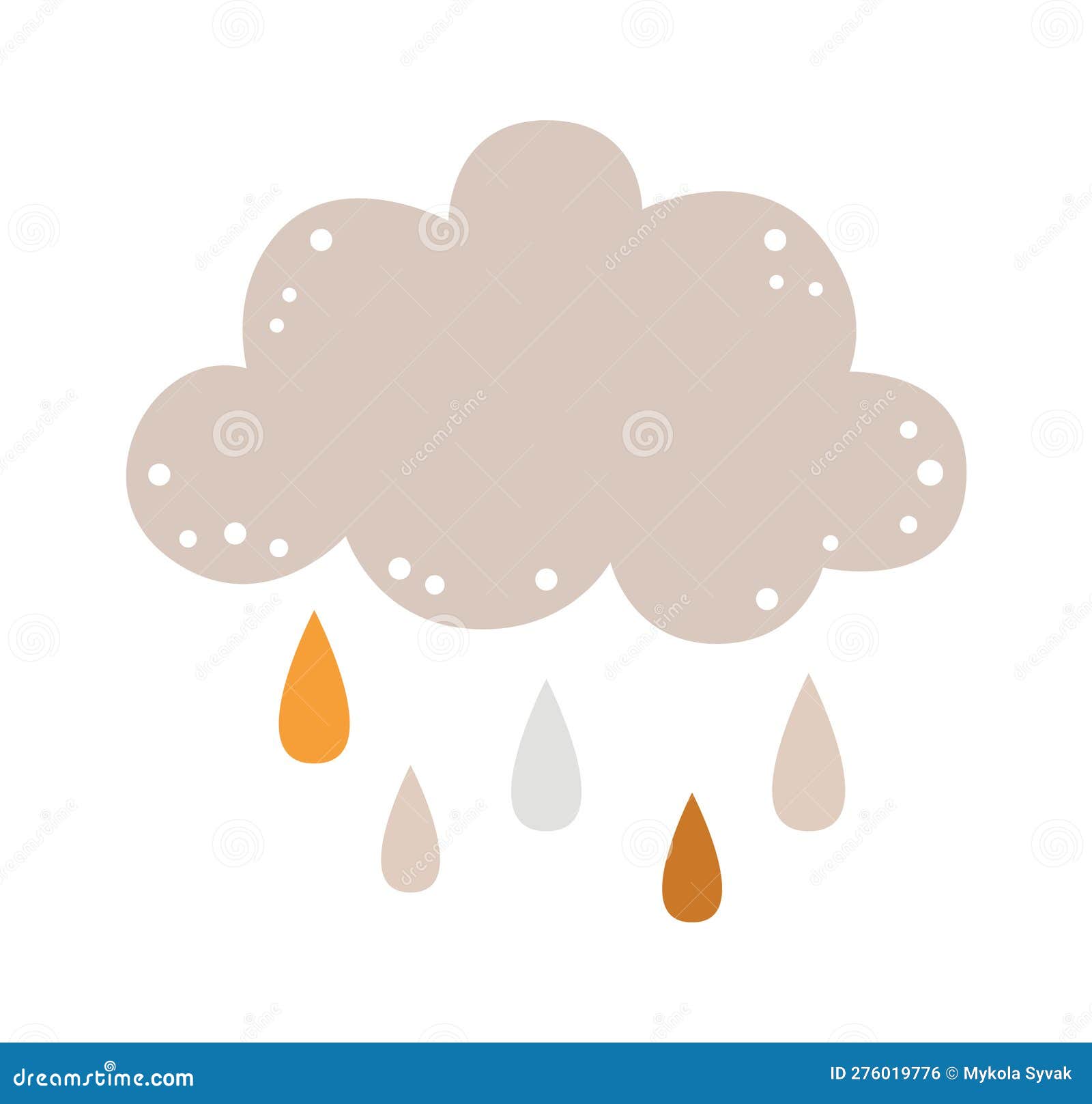Cloud with Rain stock vector. Illustration of storm - 276019776