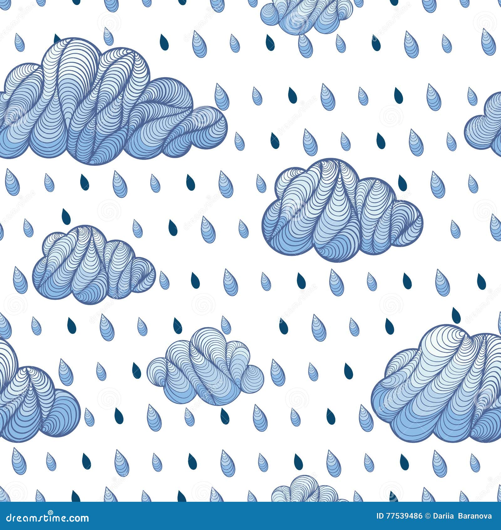 Cloud with Rain Drop Pattern Stock Vector - Illustration of white ...