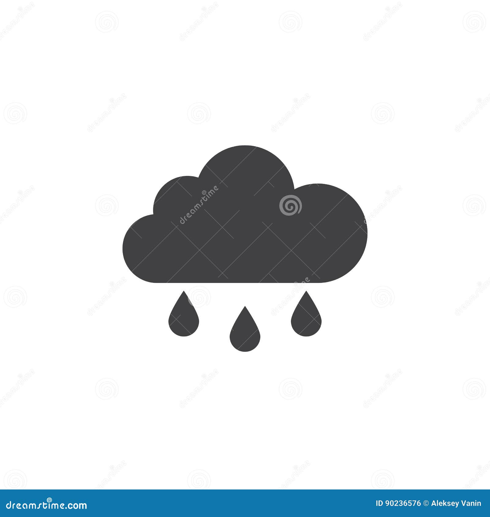 Cloud Rain Icon , Solid Logo Illustration, Pictogram Isola Stock ...