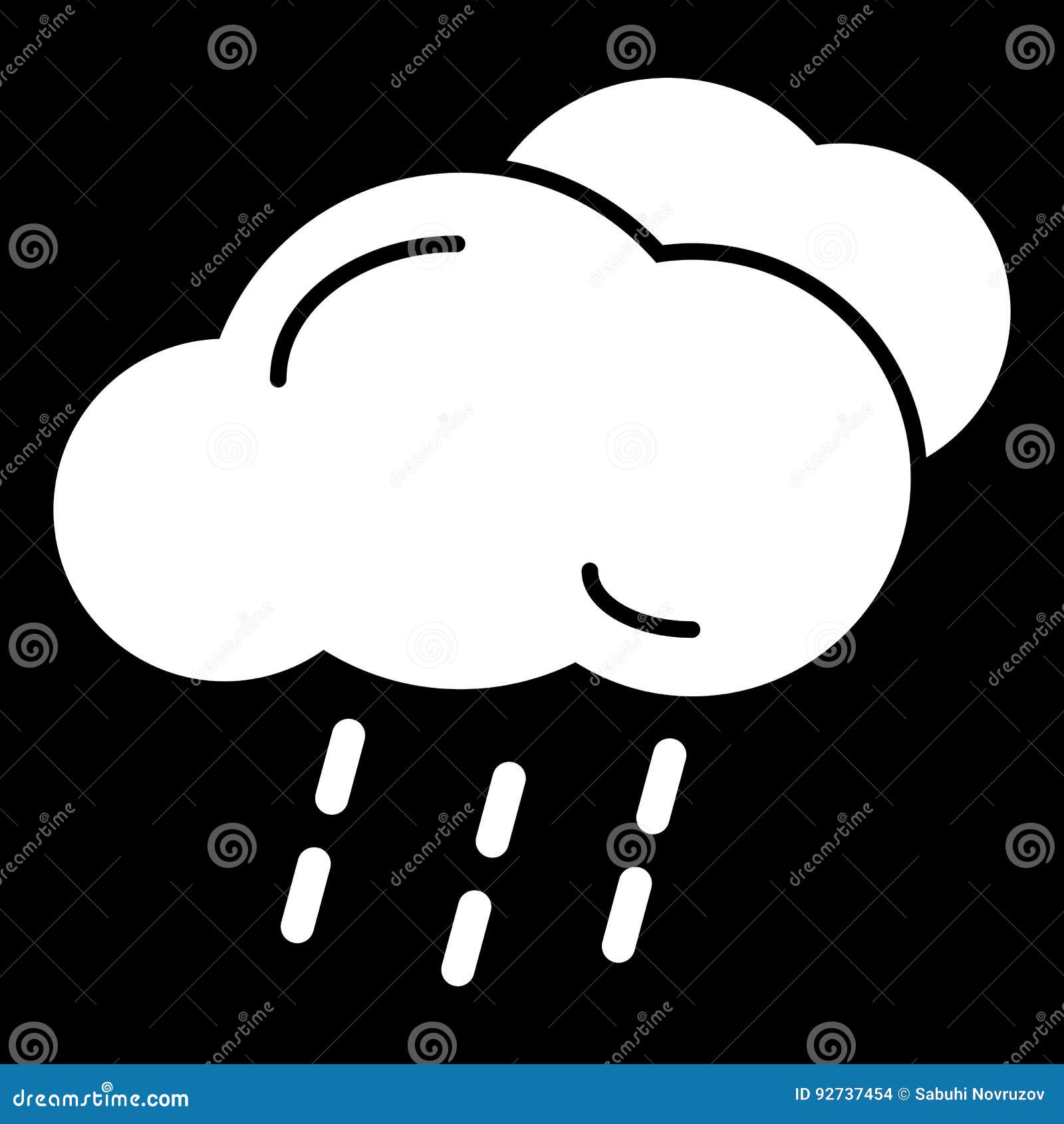 Cloud and Rain Isolated. Vector Art Stock Vector - Illustration of ...